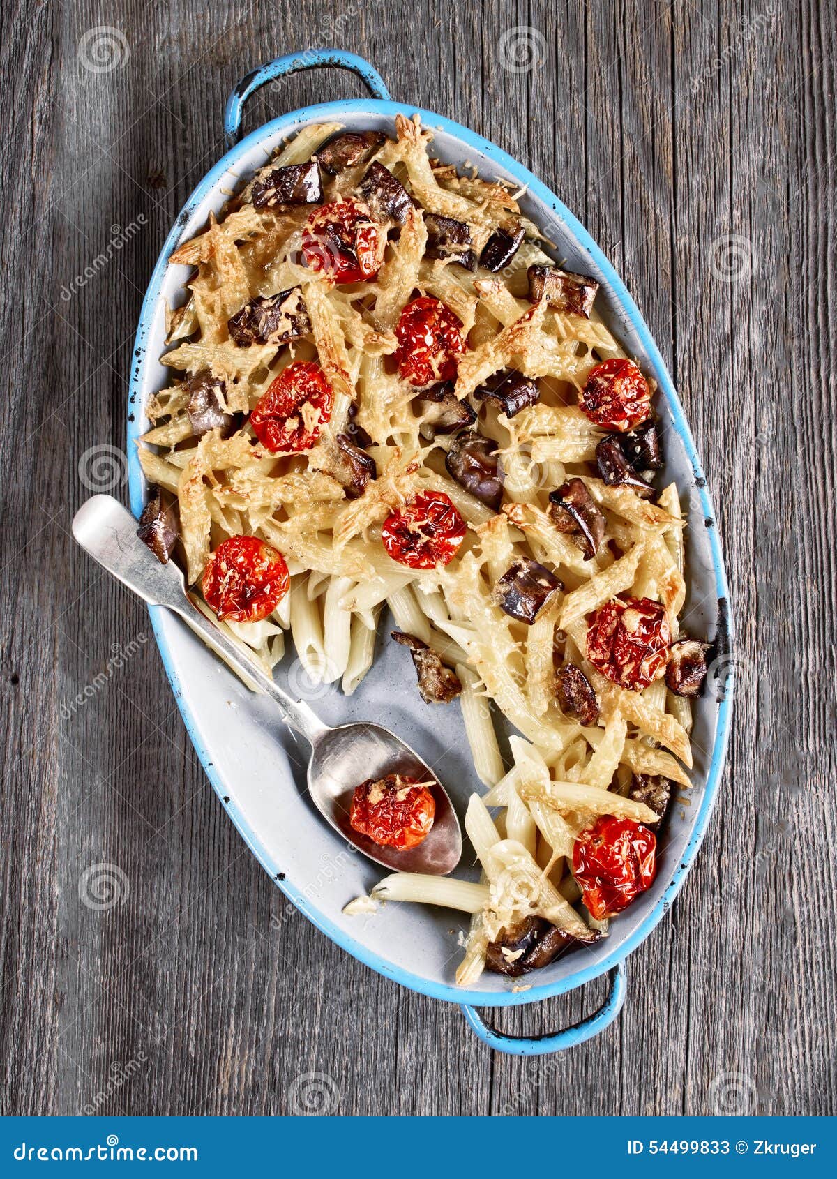 Rustic Italian Baked Penne Pasta Stock Image - Image of food, tomatoes ...