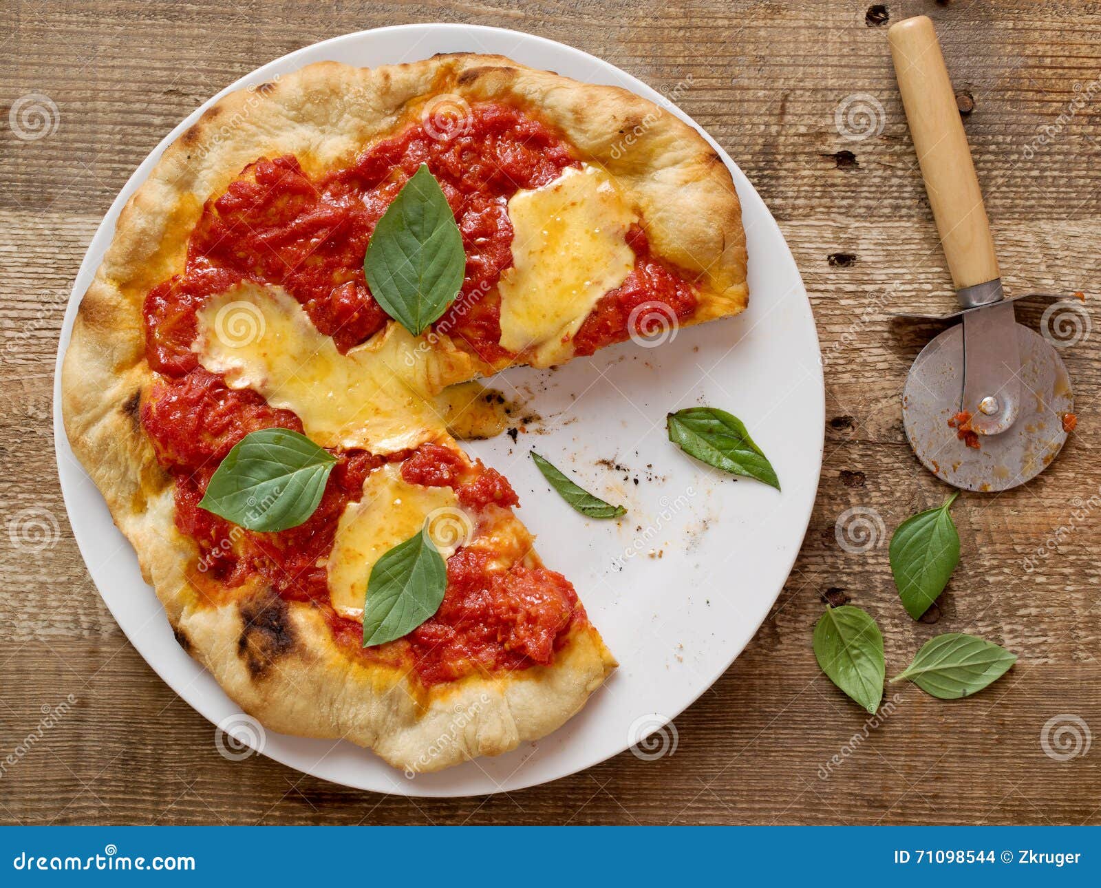 Rustic Italian Pizza Margherita Stock Photo - Image of fastfood, tomato ...