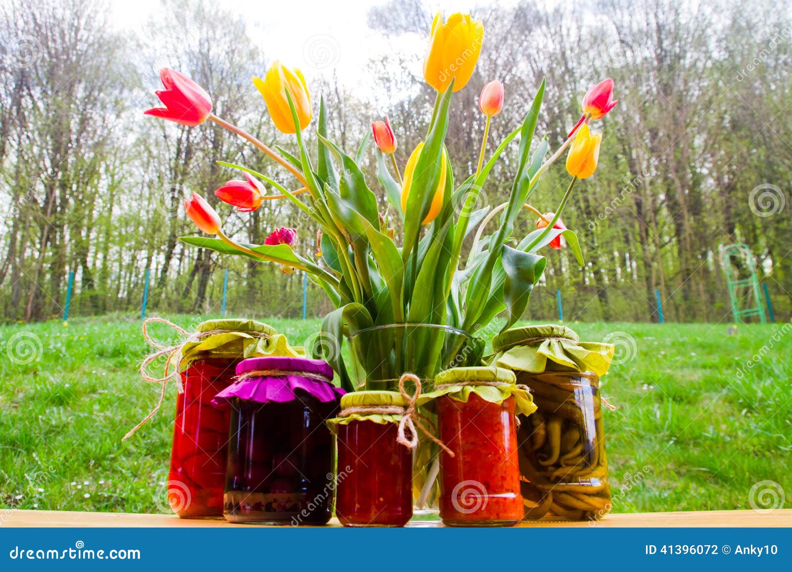 Rustic Jars of Homemade Delicacies Stock Photo - Image of fresh, glass ...