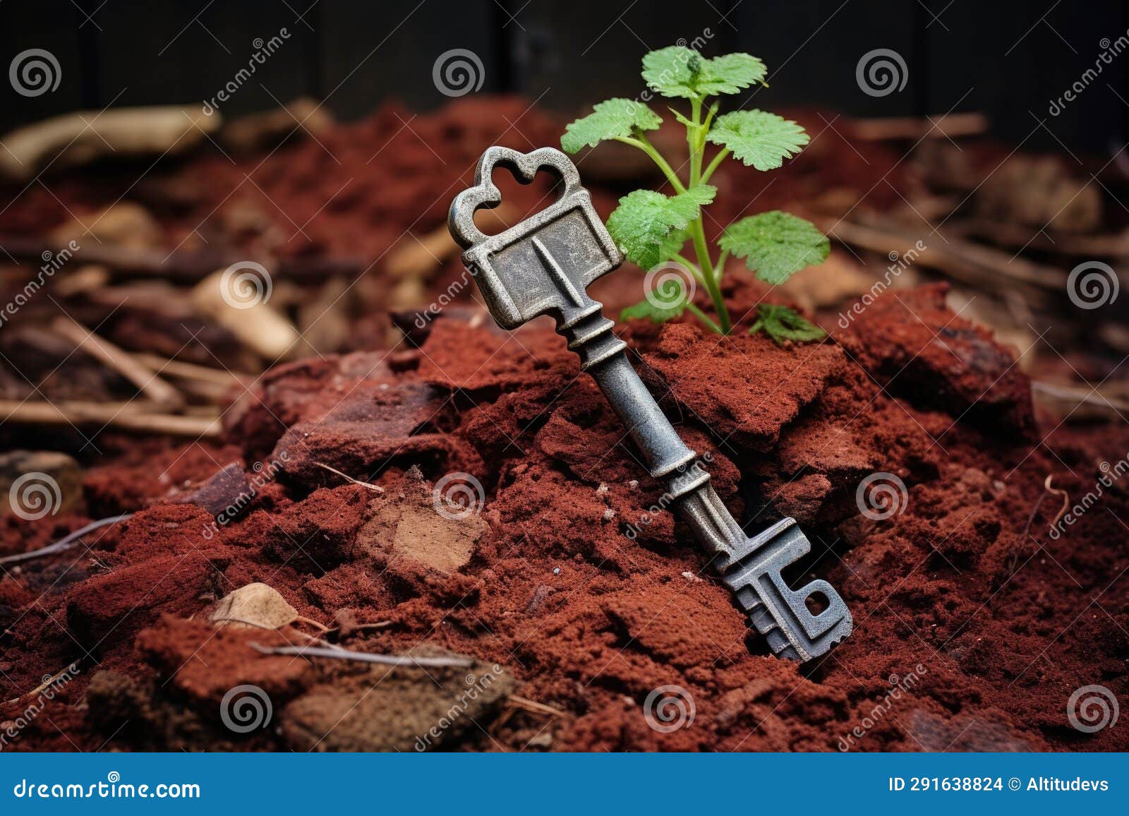 Rustic Key Placed Atop a Pile of Old Red Bricks Stock Photo - Image of ...