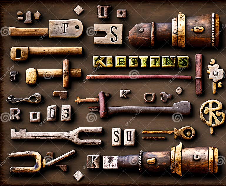 Rustic Keys, Generative AI Illustration Stock Illustration ...