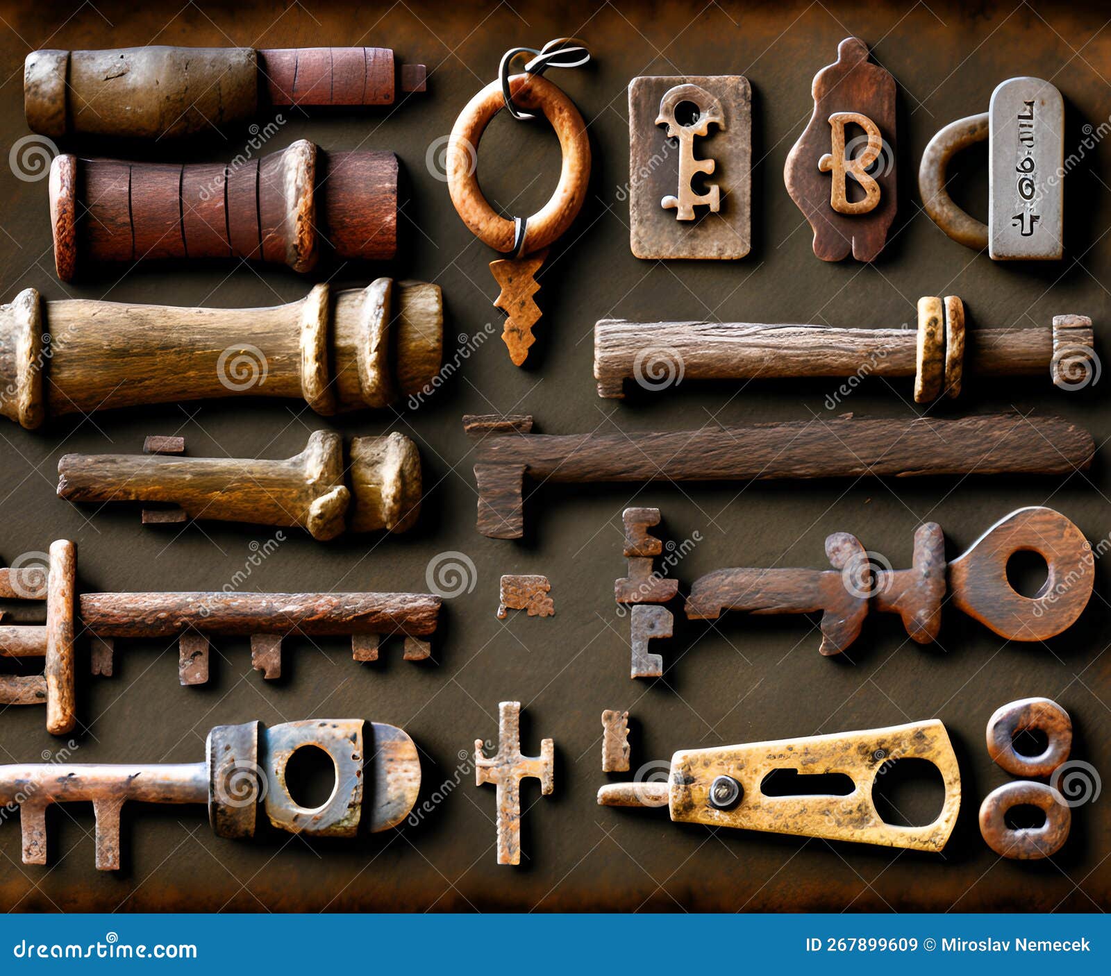 Rustic Keys, Generative AI Illustration Stock Illustration ...