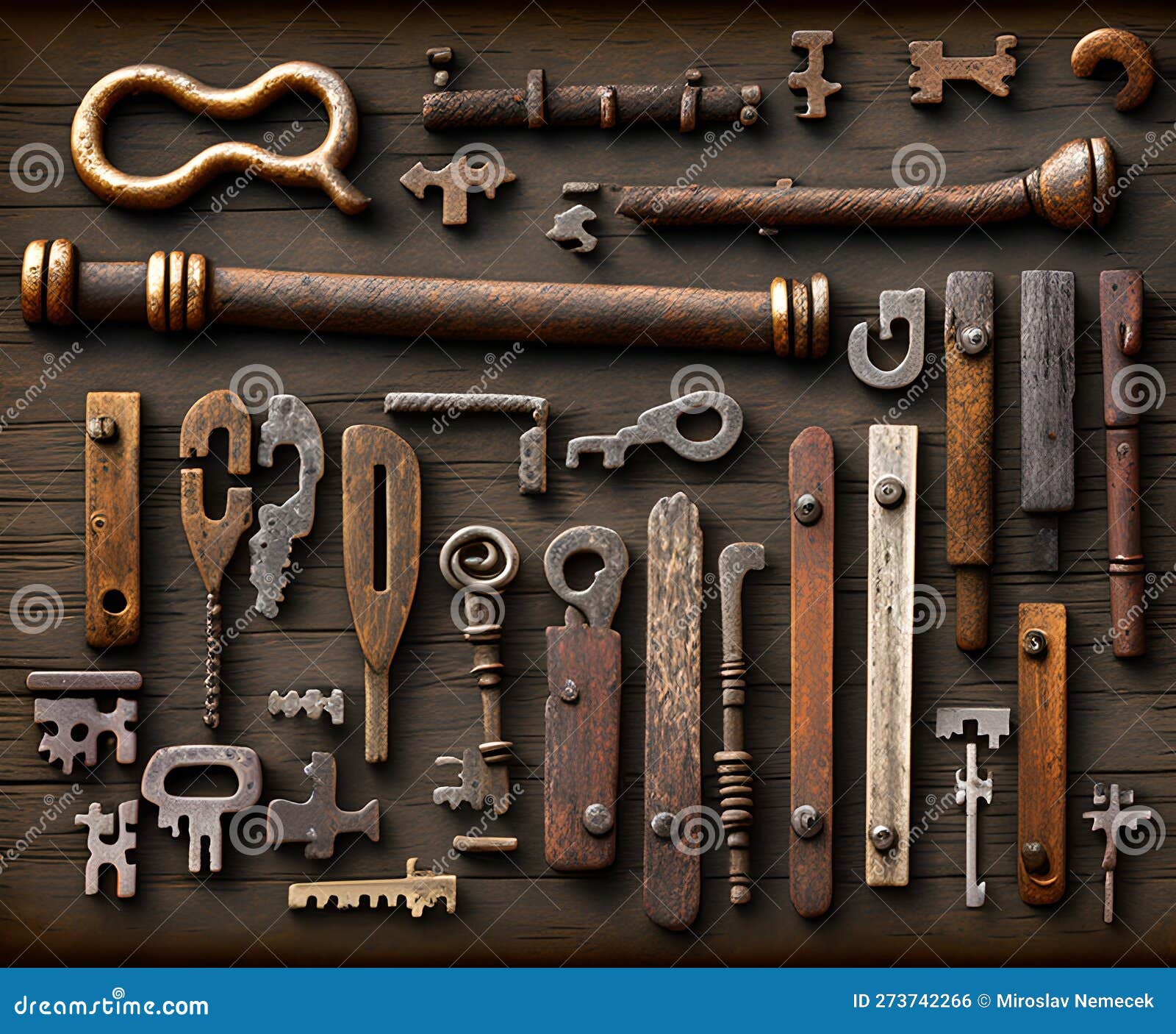 Rustic Keys, Generative AI Illustration Stock Illustration ...