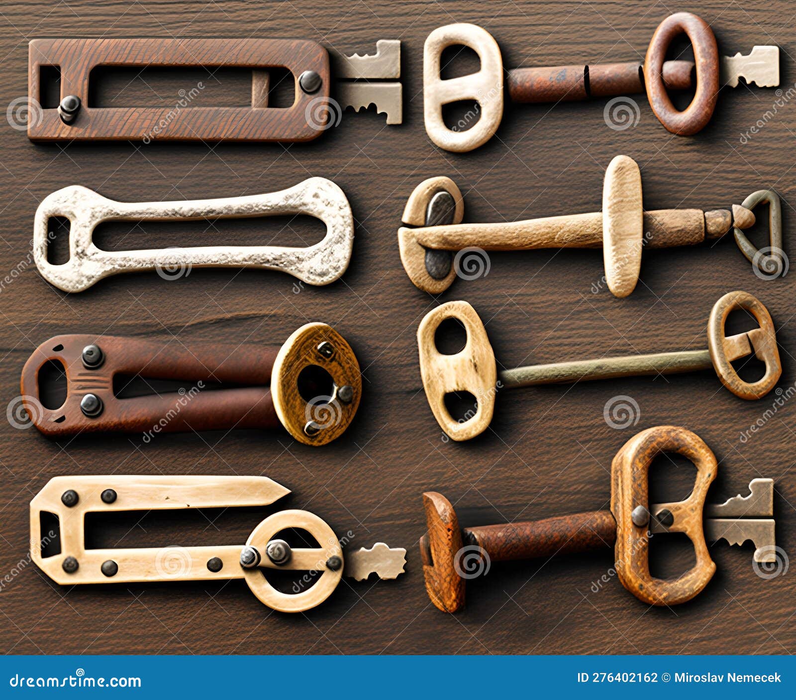 Rustic Keys, Generative AI Illustration Stock Illustration ...
