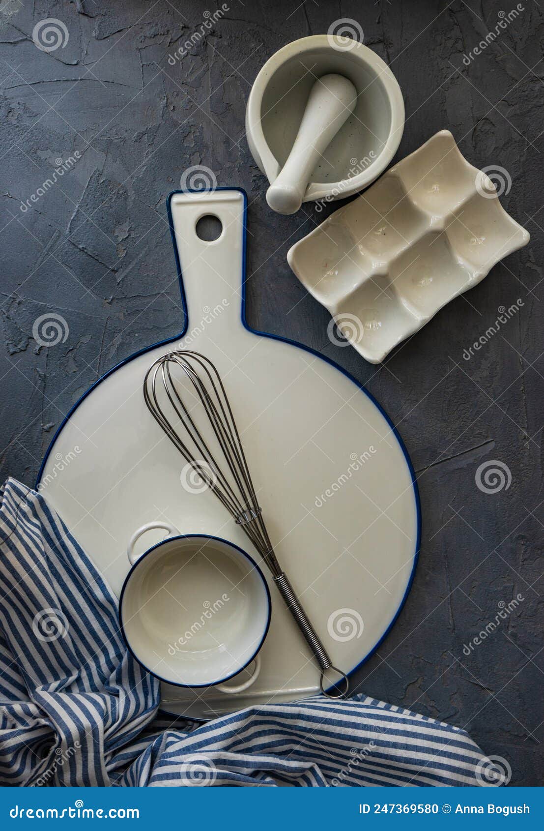 Rustic Kitchen Cooking Stuff Stock Photo - Image of grey, cutting ...