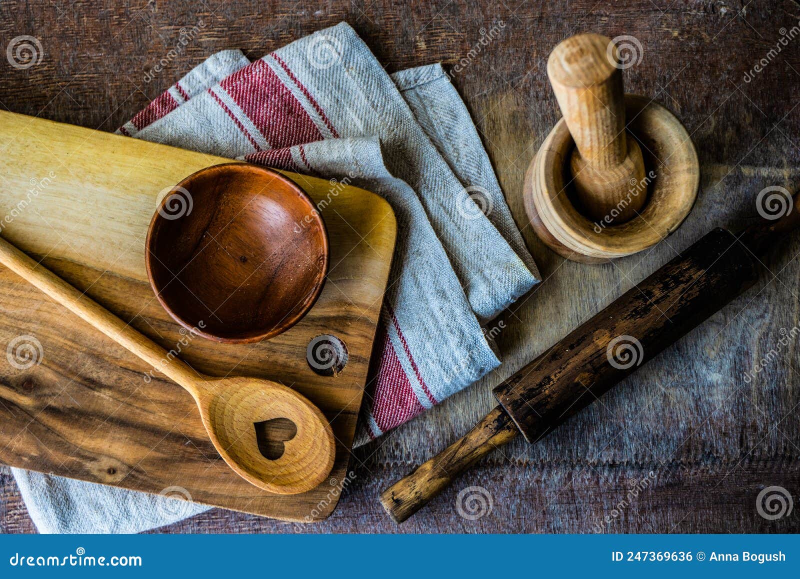 Rustic Kitchen Cooking Stuff Stock Photo - Image of cooking, cutting ...
