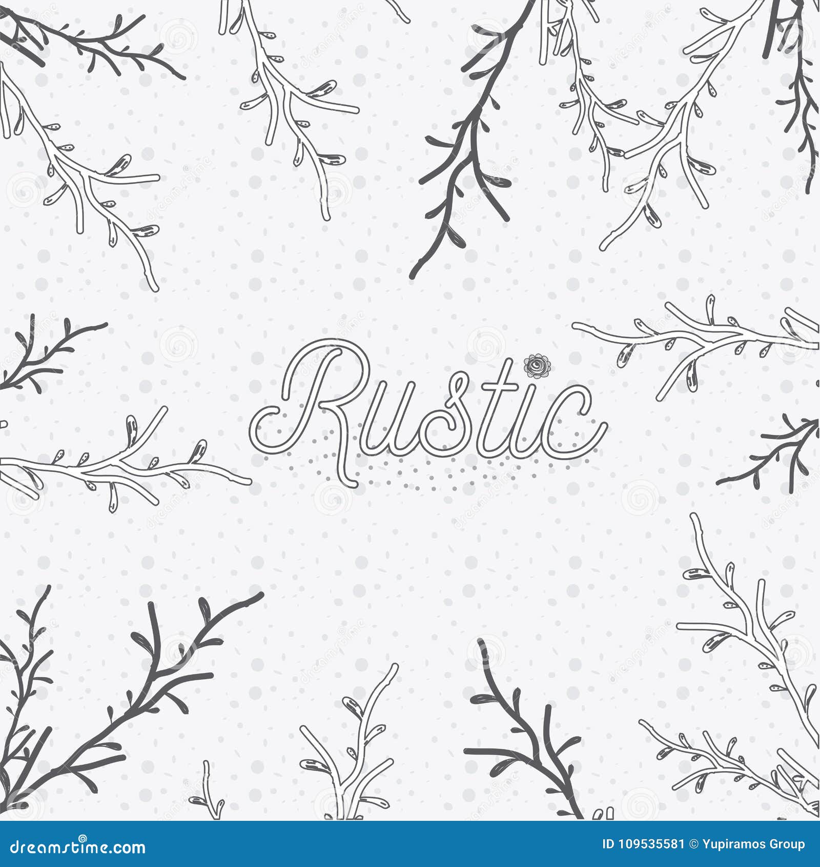 Rustic Leaves Hand Drawn Background Stock Vector - Illustration of ...