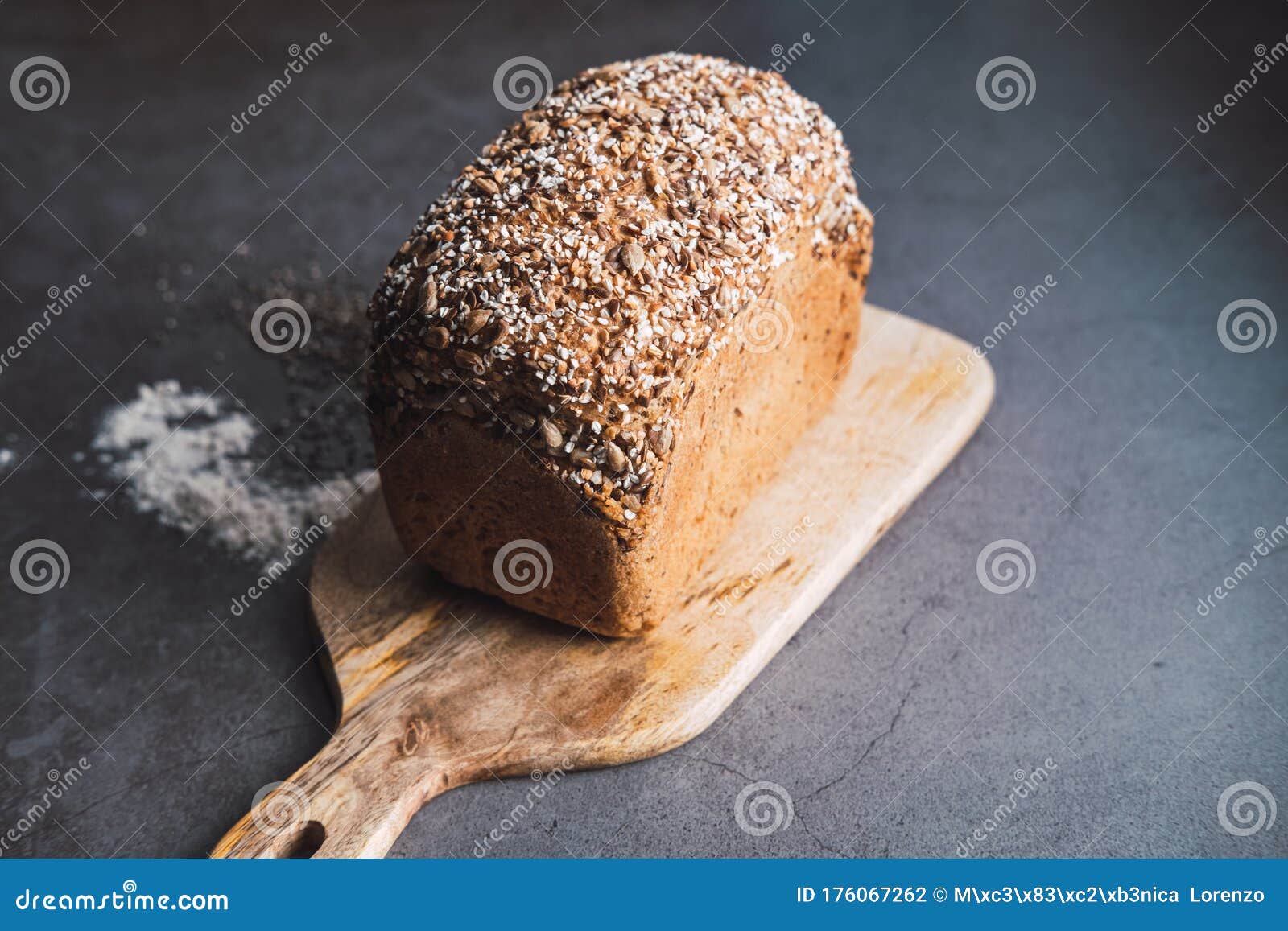 Rustic Loaf of Bread with Seeds As Chia and Sunflower Stock Photo ...