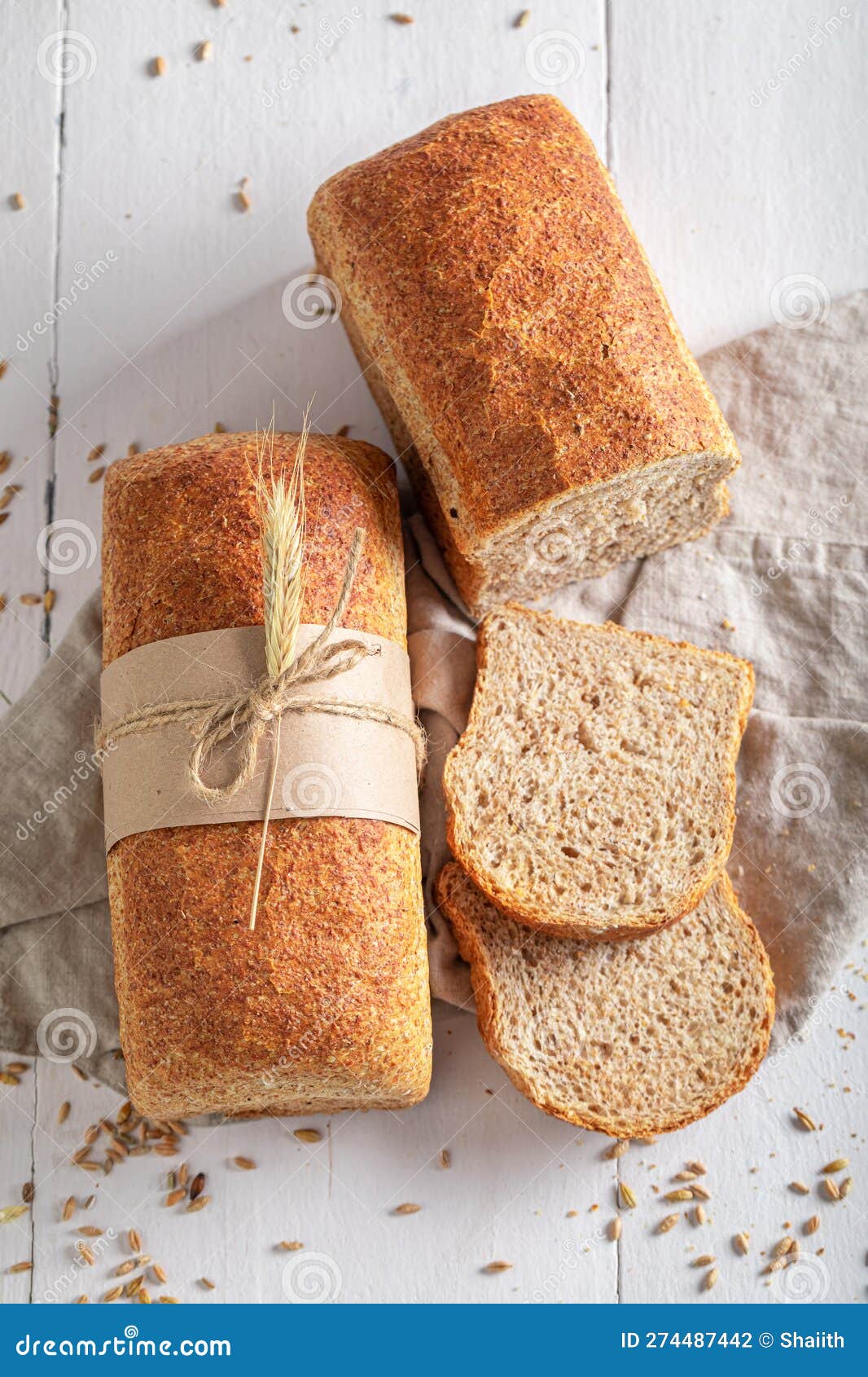 Rustic Loaf of Breads Ready To Eat Stock Photo - Image of protein ...