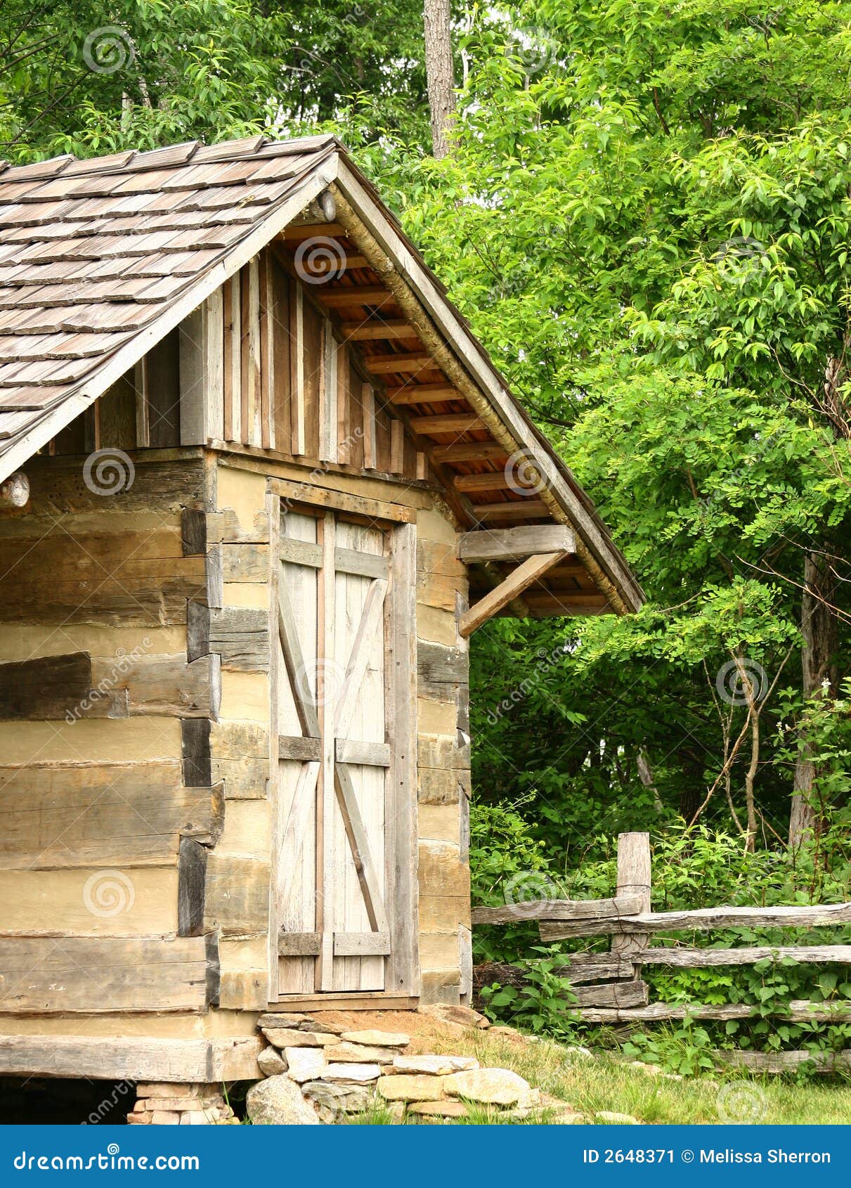Rustic log building stock image. Image of rail, wood, fence - 2648371
