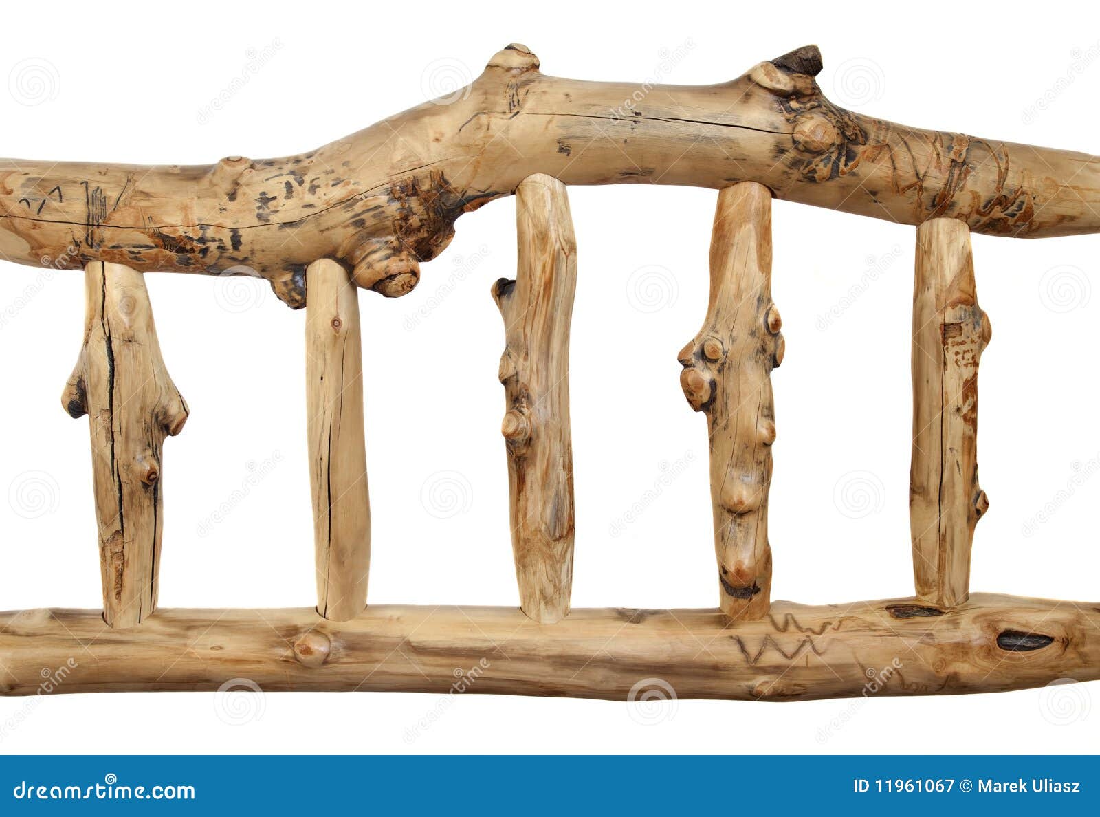 Rustic log pine rail stock image. Image of pine, isolated - 11961067