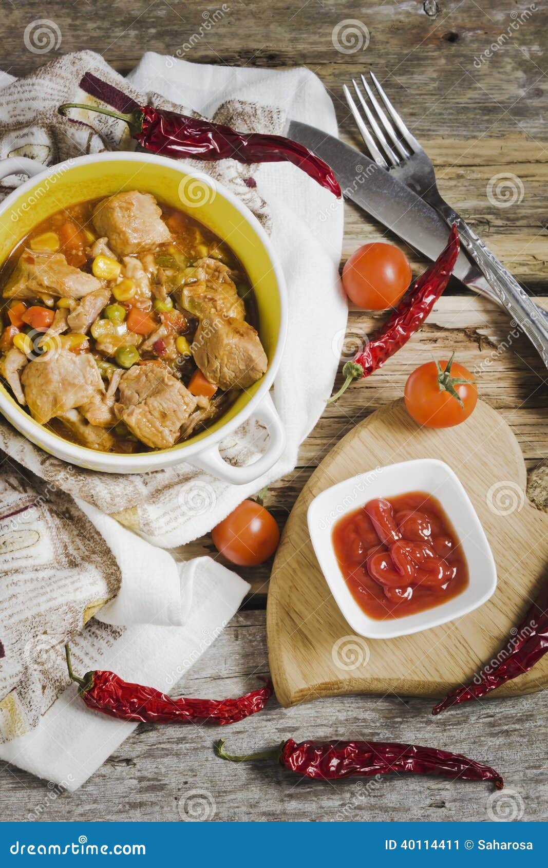 Rustic lunch stock image. Image of knife, gourmet, edible - 40114411