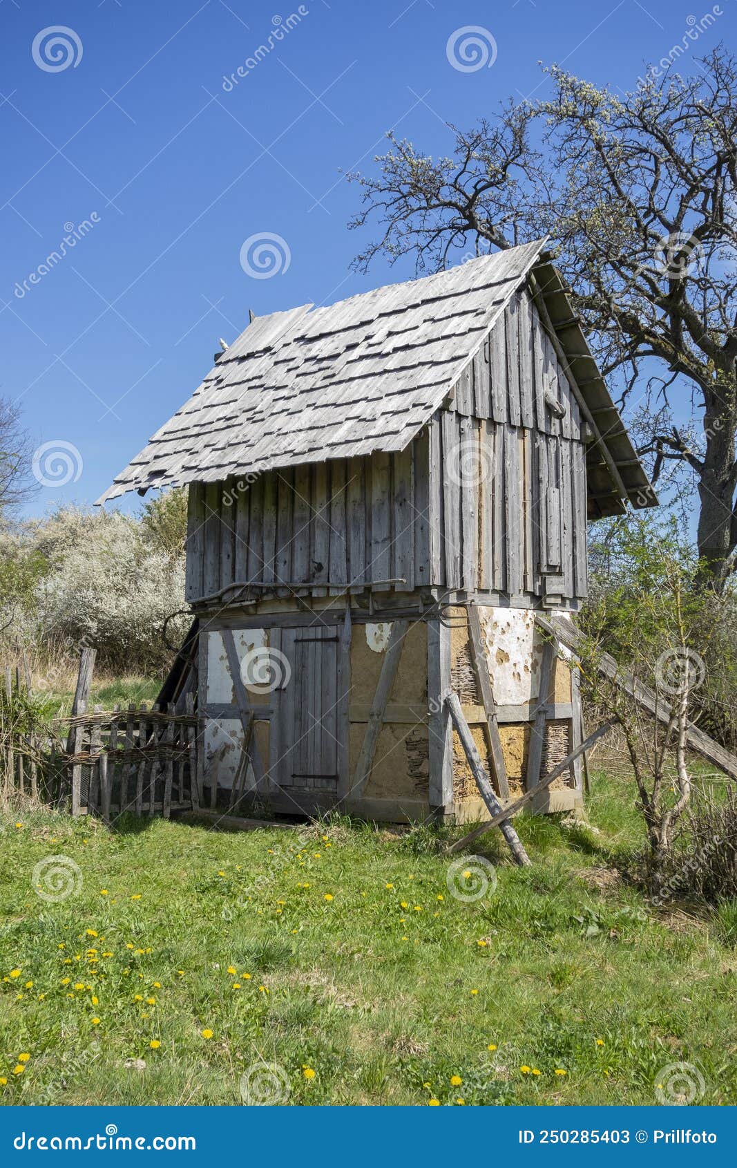 Rustic medieval hut stock image. Image of time, lodge - 250285403