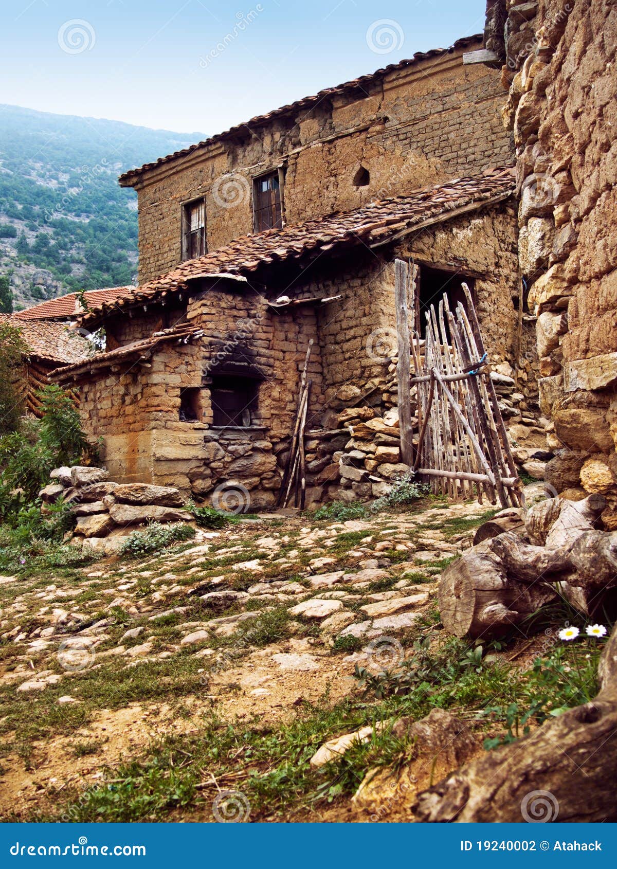 Rustic Mediterranean Village Tavern Stock Photo - Image of exterior ...