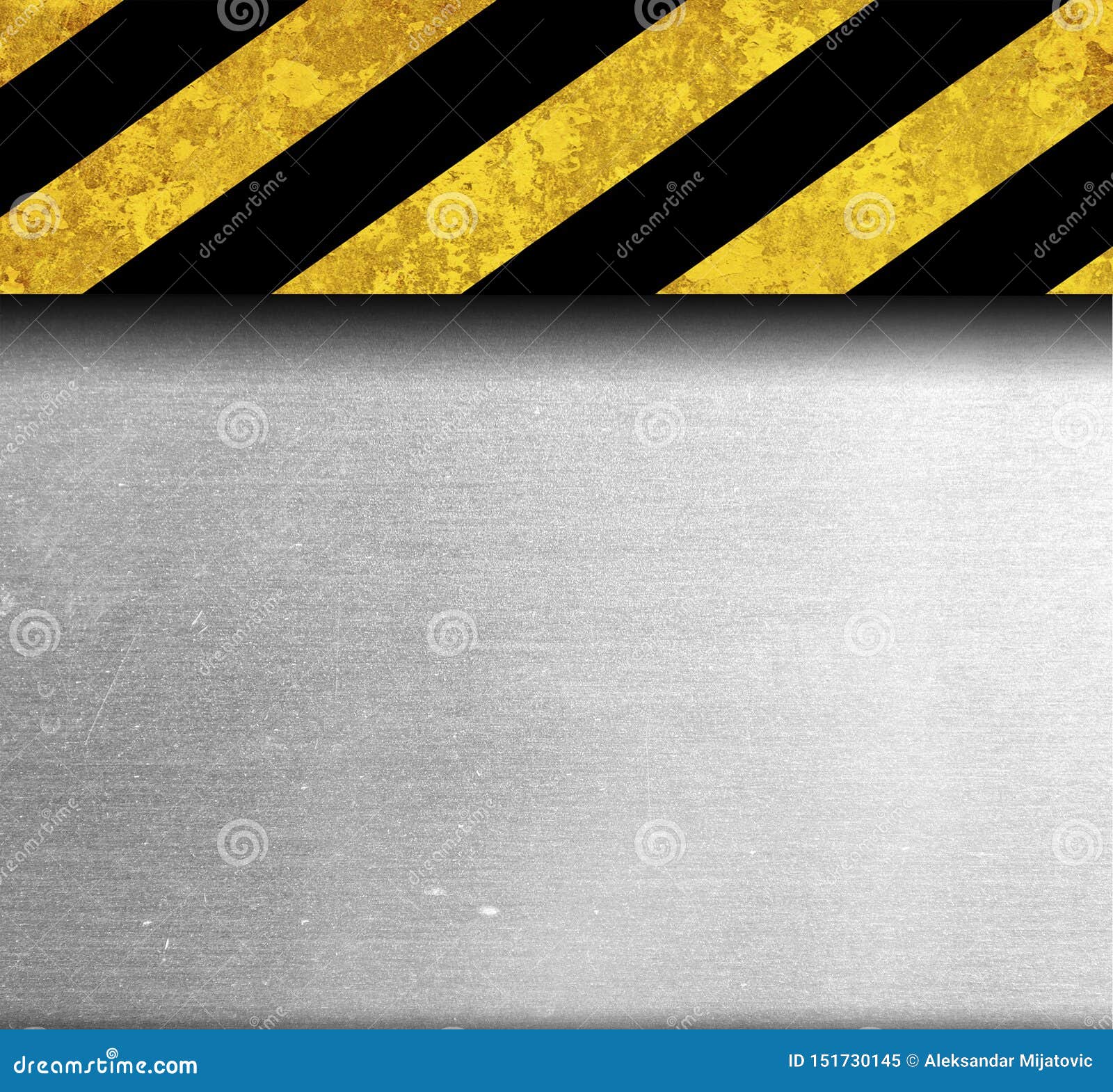 Rustic Metal Background with Warning Stripes Stock Image - Image of ...