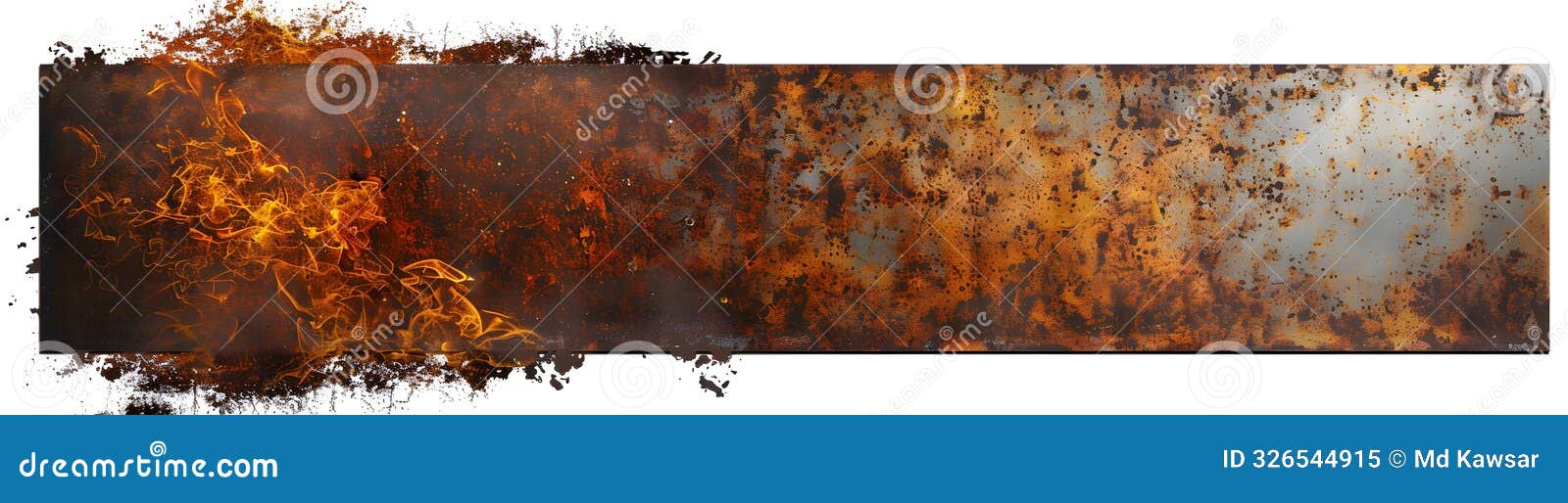 Rustic Metal Border with Fire Effect Stock Illustration - Illustration ...