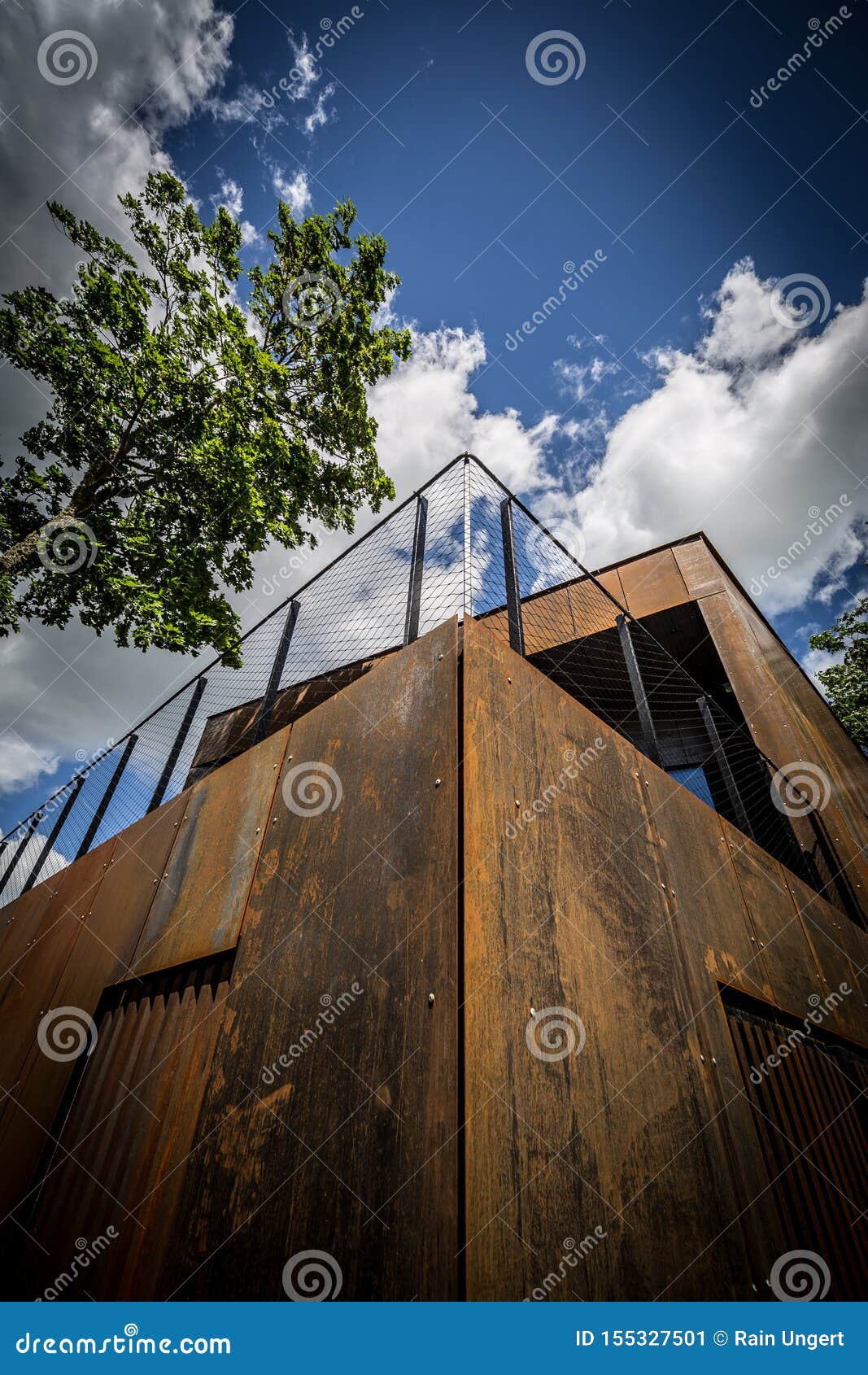 Rustic metal building stock image. Image of rusted, tree - 155327501