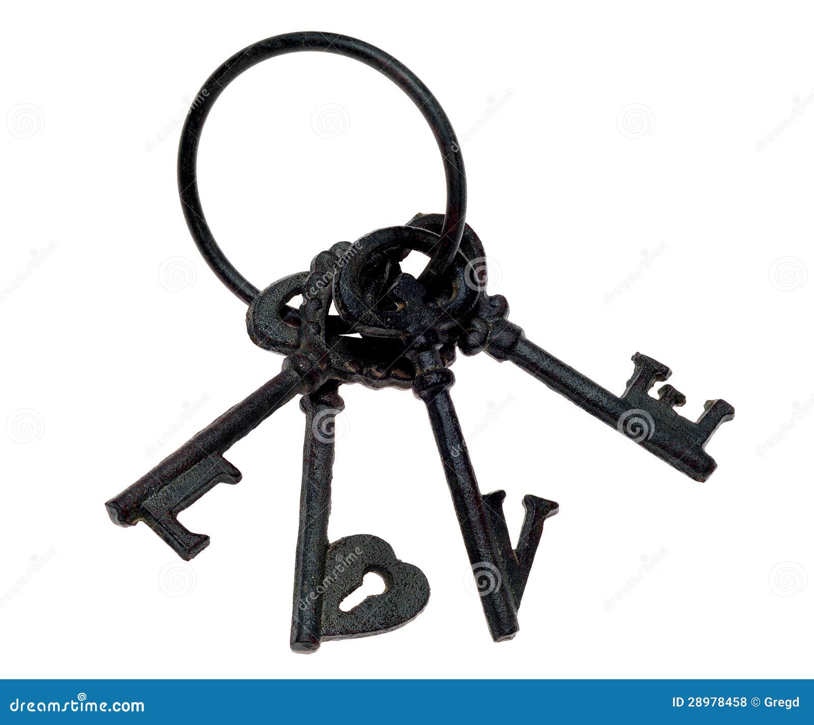 Rustic Metal Keys on Ring stock photo. Image of feeling - 28978458