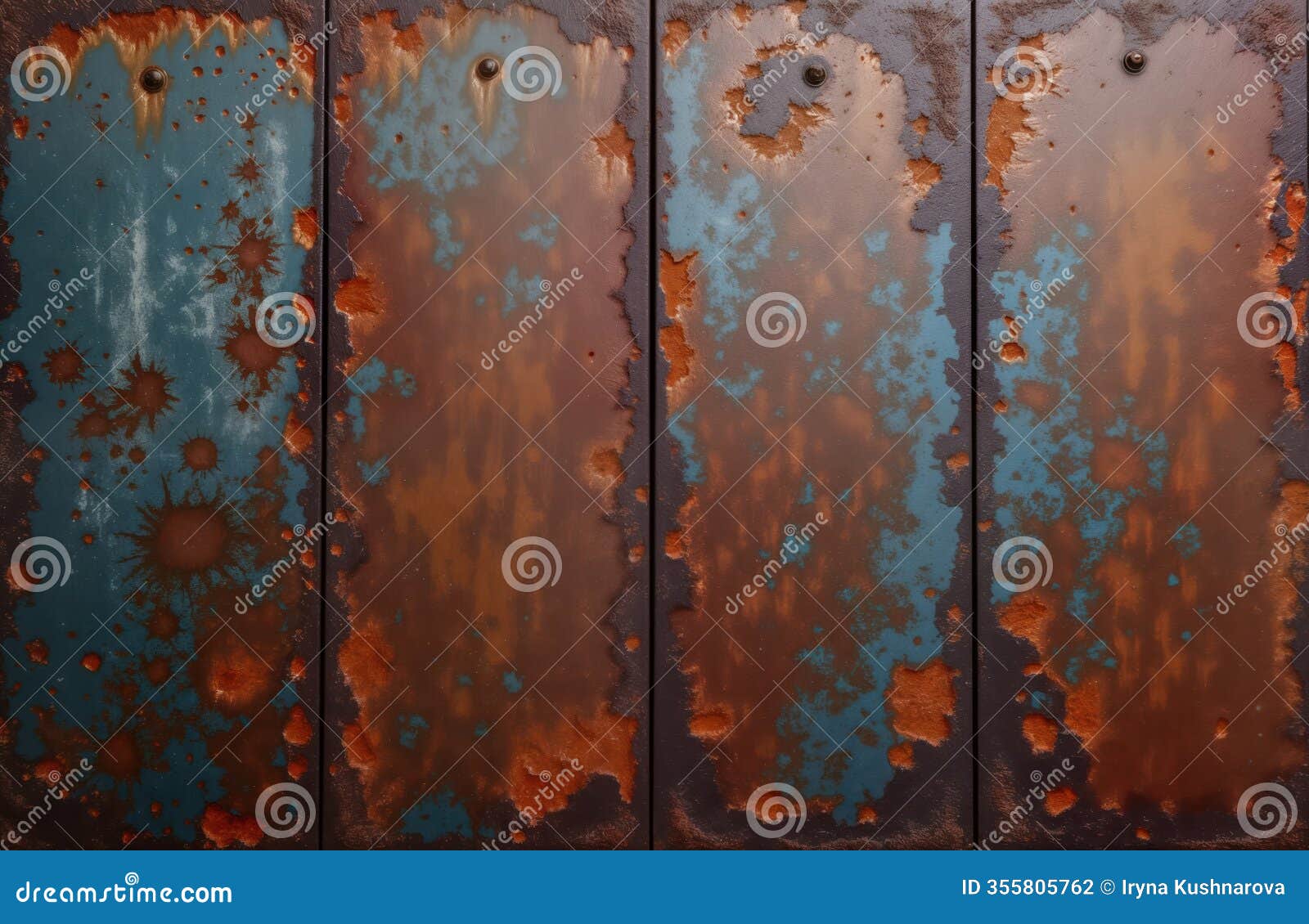Rustic Metal Panel with Diverse Rust Patterns. Aged Metal Texture Shows ...