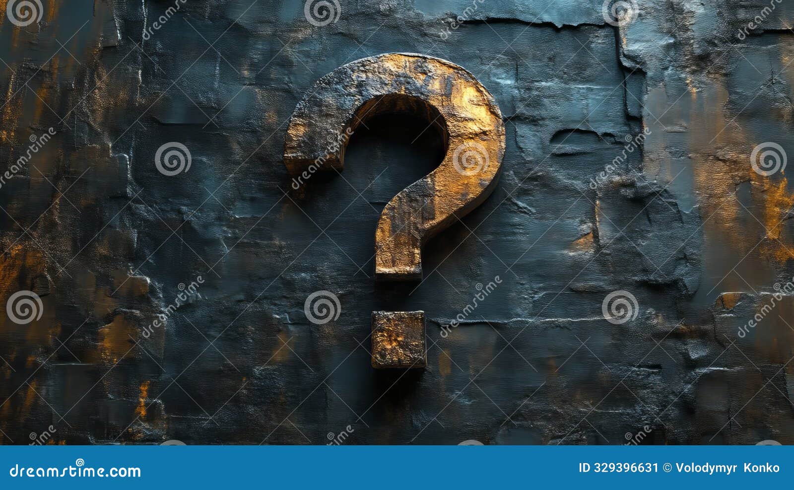 Rustic Metal Question Mark on Textured Dark Wall, Industrial Art ...