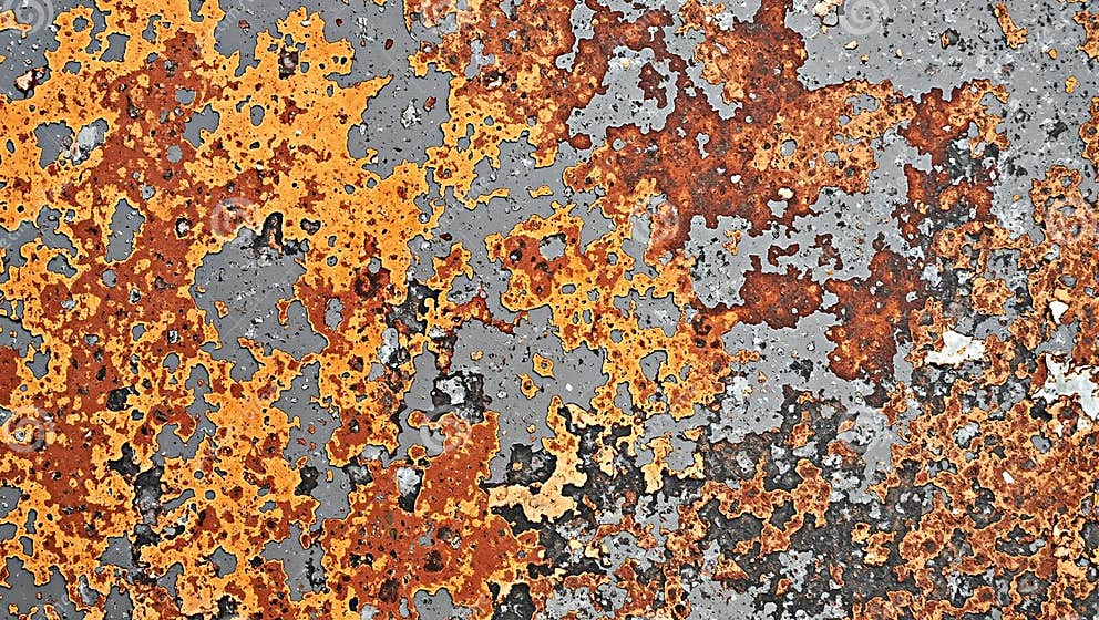 Rustic Metal Surface with Orange and Brown Rust Pitted Texture Stock ...