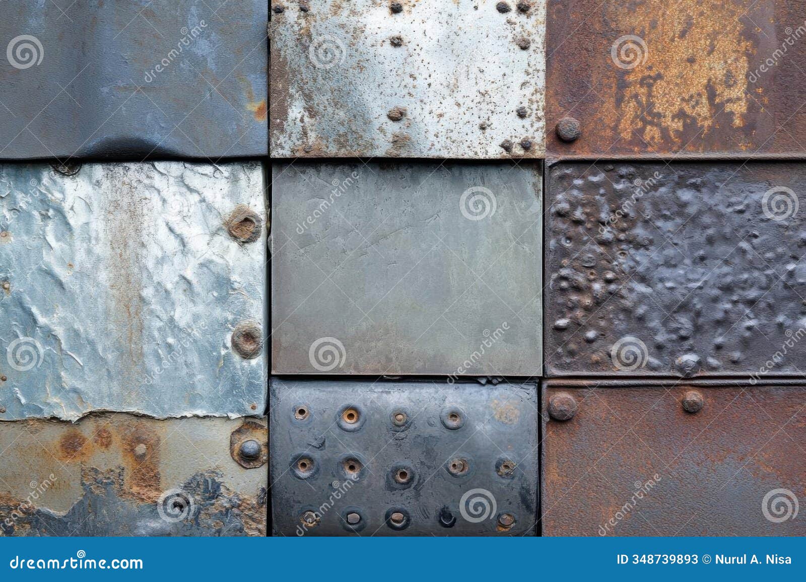 Rustic Metal Wall Texture, a Seamless Blend of Weathered Steel, Patina ...
