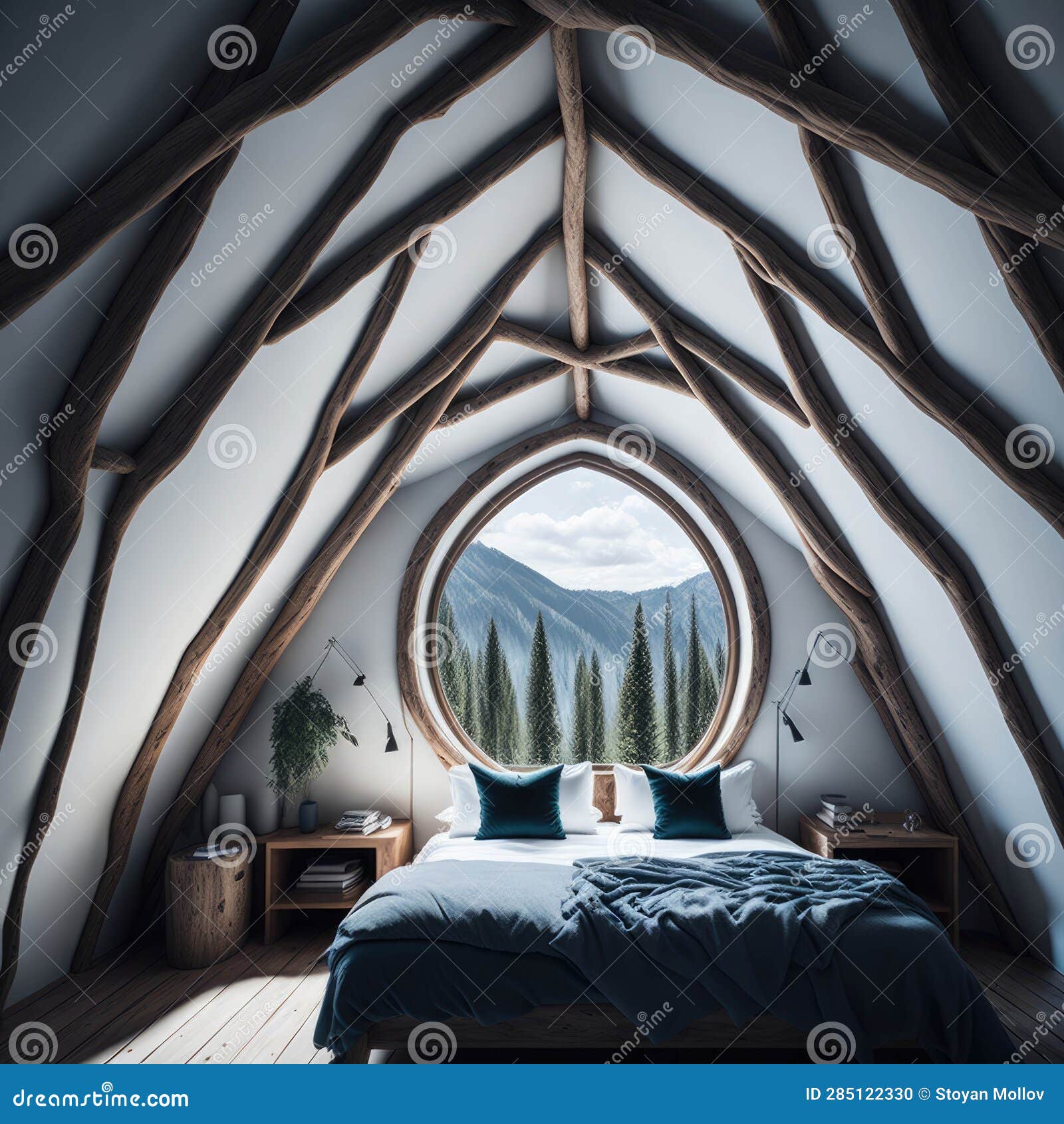 Triangle Attic Room Modern Dormer Loft Conversion Interior In Apartment ...