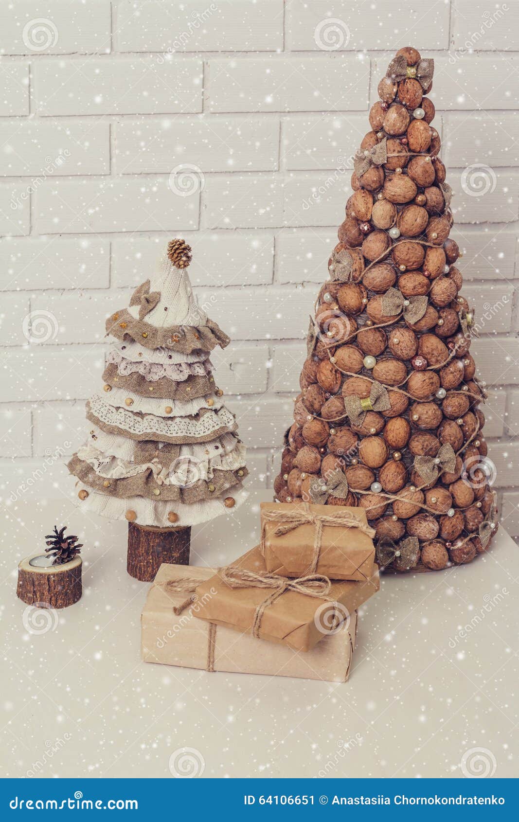 Rustic New Year Decorations Stock Image - Image of december, christmas ...