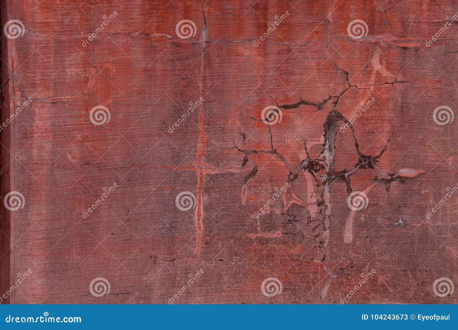 Rustic Old Broken Crimson Red Concrete Wall Stock Image - Image of ...