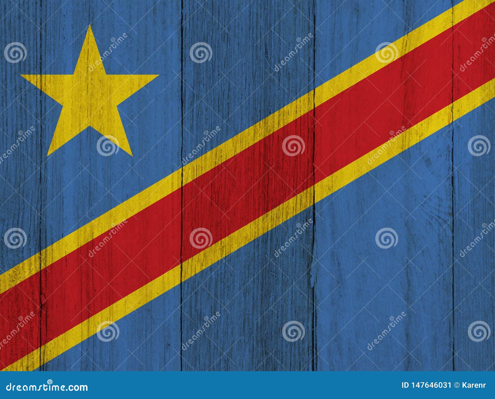 A Rustic Old Congo Flag on Weathered Wood Stock Image - Image of grains ...