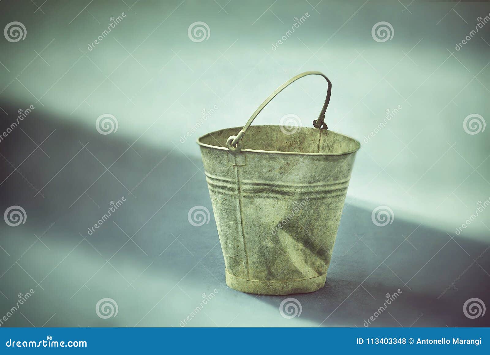 Rustic Old Fashioned Dented Bucket Stock Photo - Image of fashioned ...