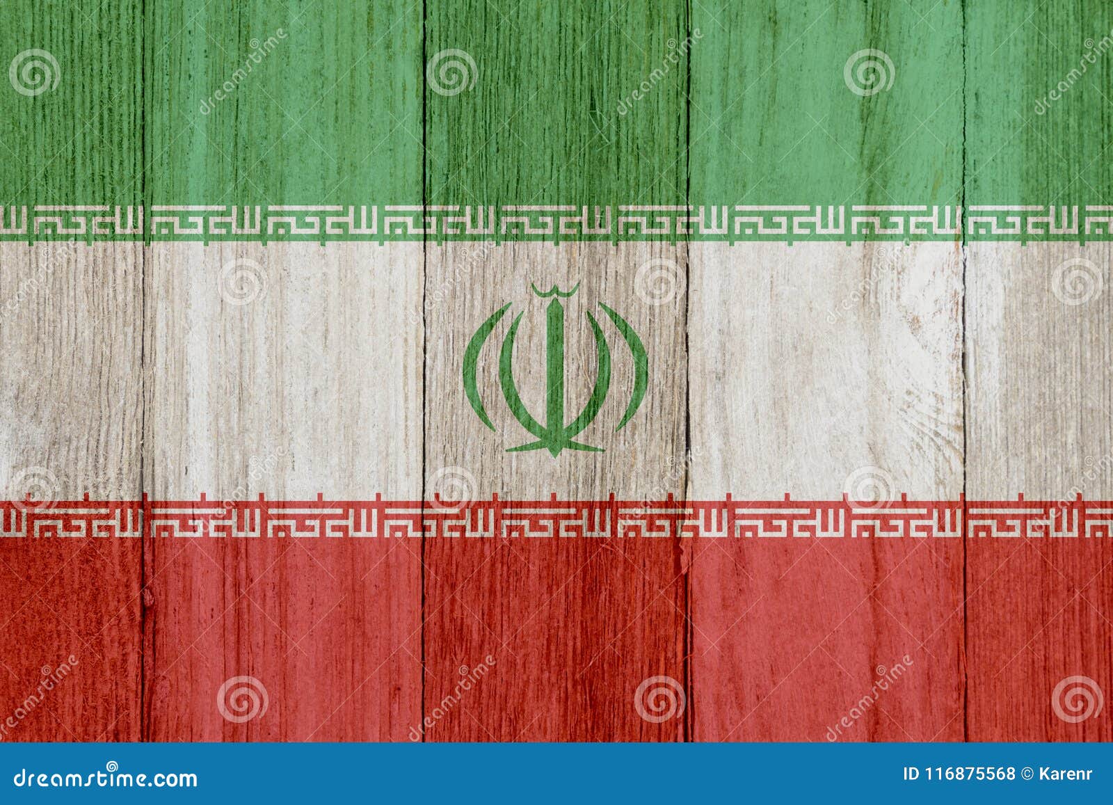 Iranian Flag Waving In The Wind. Real Iran Flag Royalty-Free Stock ...