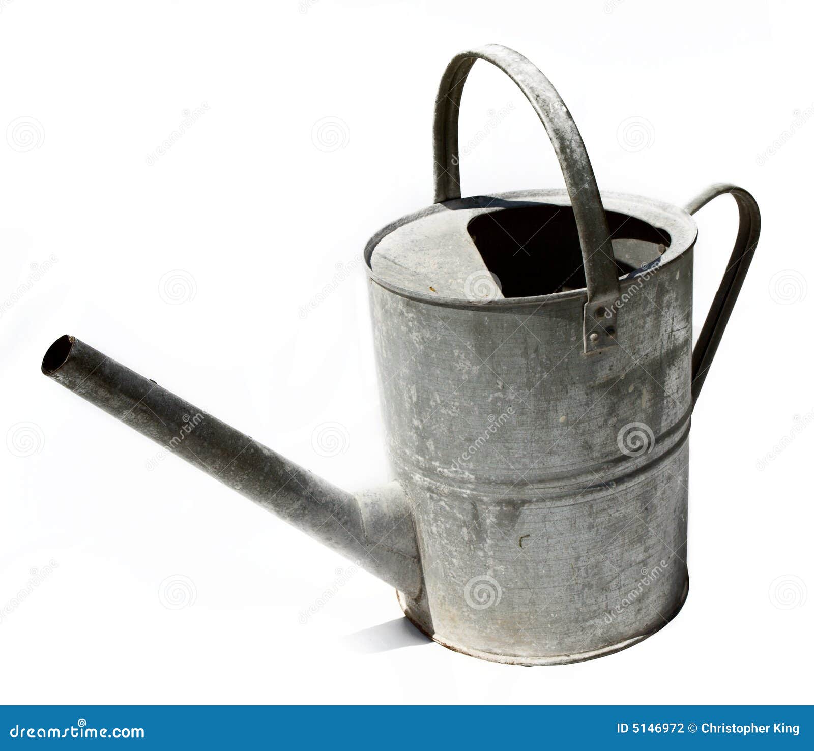Rustic Old Metal Watering Can Stock Photo - Image of style, handle: 5146972