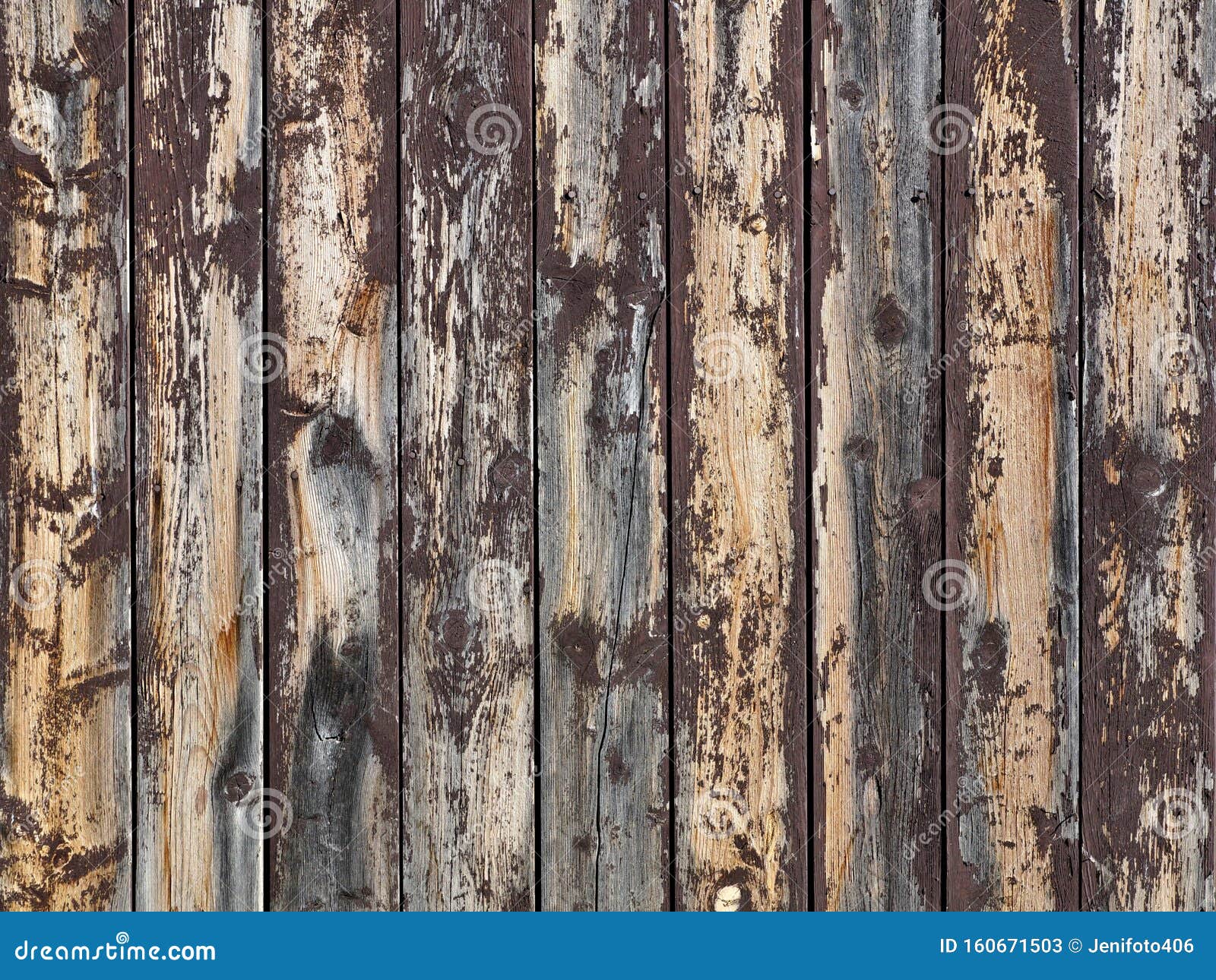 Rustic Old Weathered Wood Plank Background with Flaking Brown Paint ...