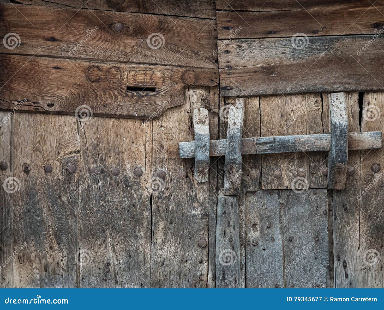 Rustic and old wooden gate stock image. Image of grunge - 79345677