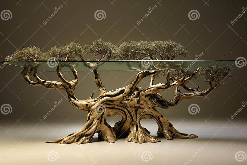 Rustic Olive Tree Table. Generate Ai Stock Photo - Image of ...