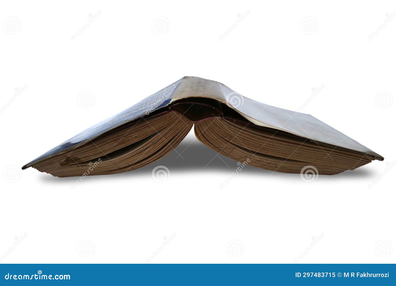 Rustic Opened Old Book Facing Down on Floor, Cut Out Isolated Stock ...