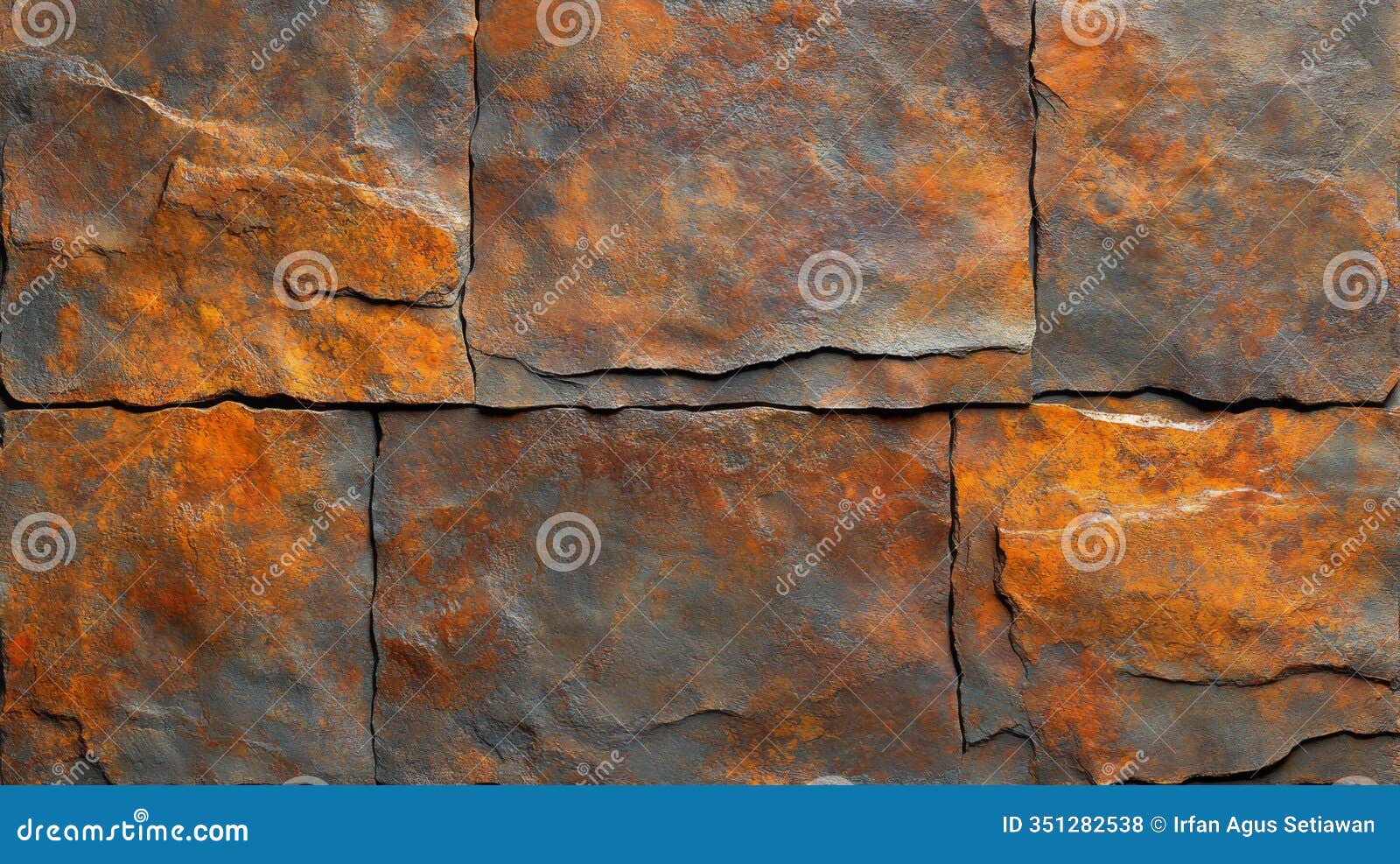 Rustic Orange and Gray Stone Wall Texture Stock Illustration ...