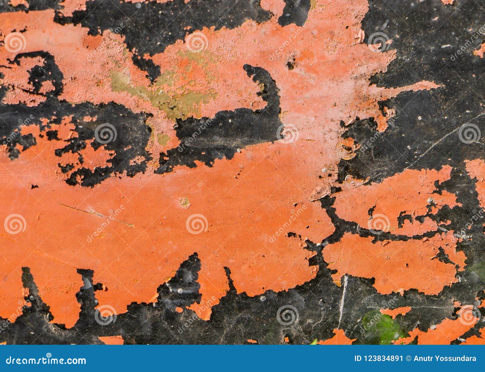 Rustic Orange Brick Wall Background With Cement Paste. Stock ...
