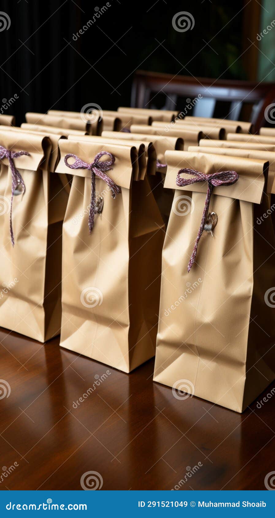 Rustic Packaging: Brown Paper Bags Placed Artfully on the Tabletop ...