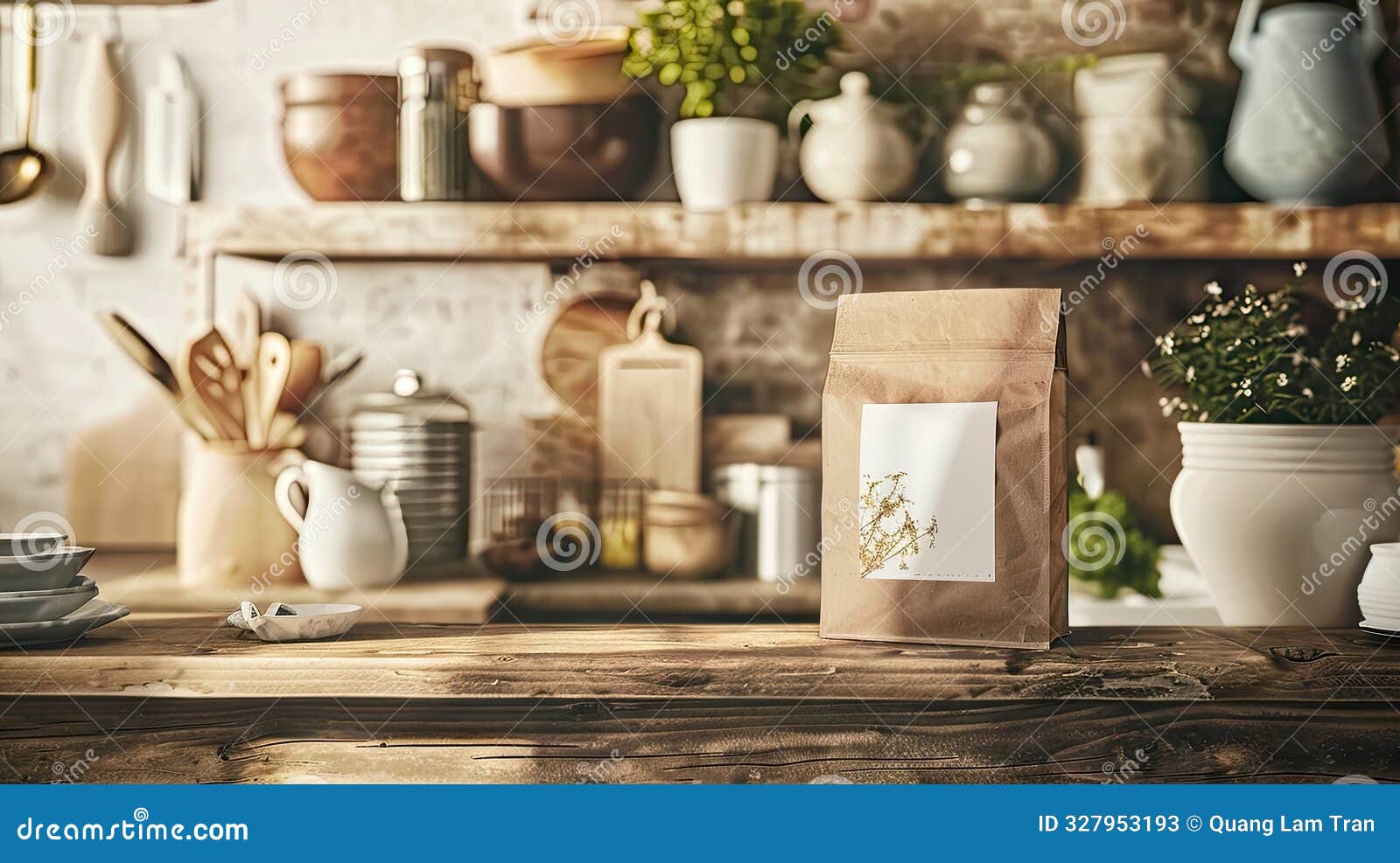 Rustic Packaging: Brown Paper Bags Placed Artfully On The Tabletop ...