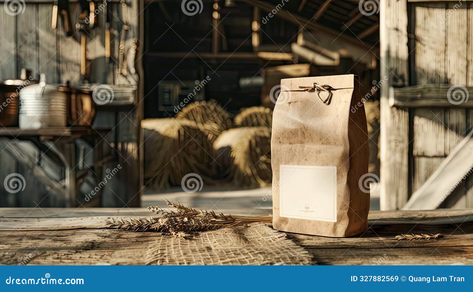 Rustic Packaging: Brown Paper Bags Placed Artfully On The Tabletop ...