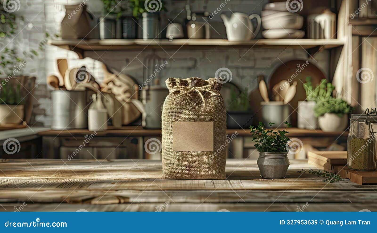 A Rustic Packaging Mockup Set in a Quaint Countryside Kitchen Generated ...