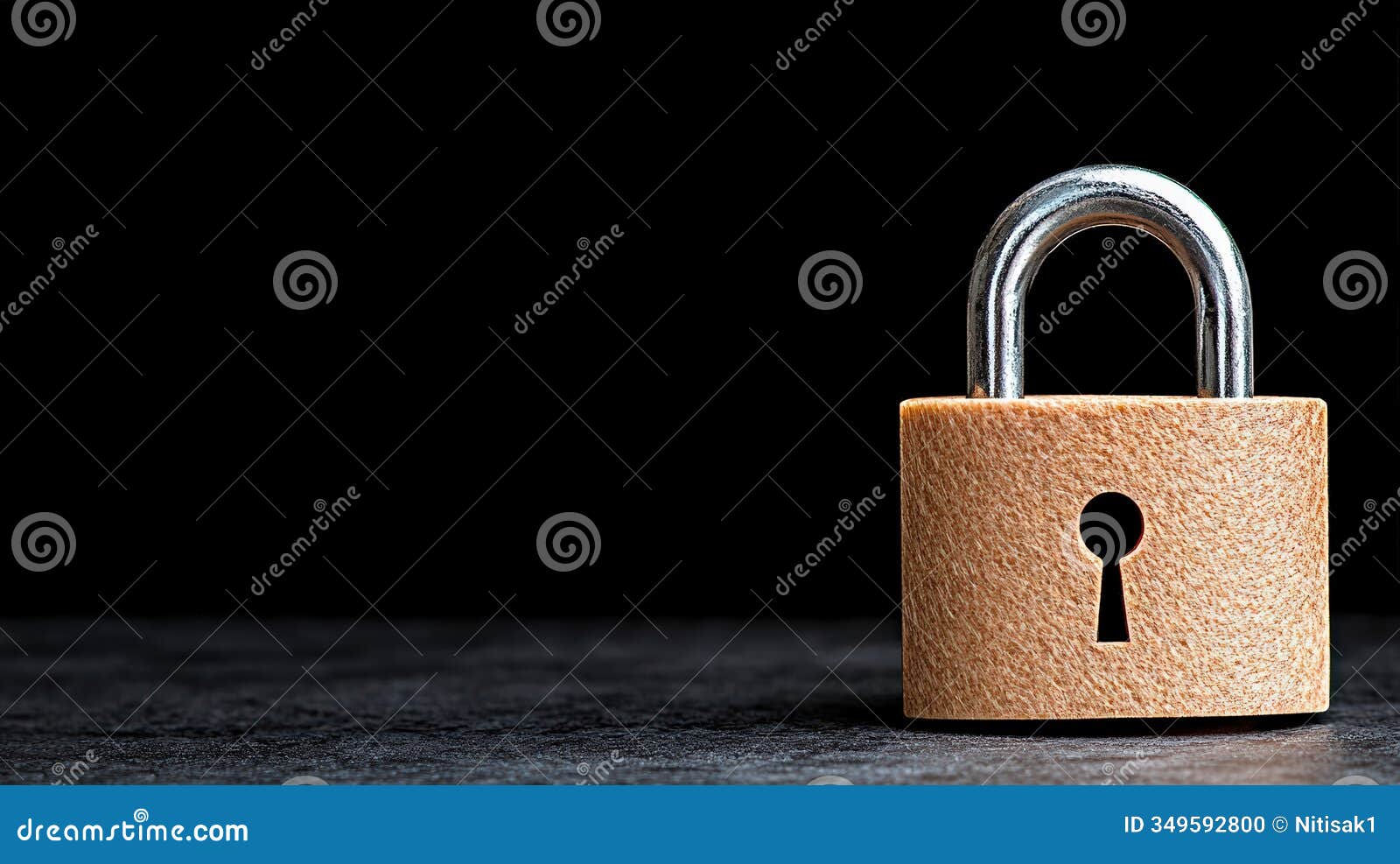 Rustic Padlock on a Dark Stone Surface Symbolic of Security and ...