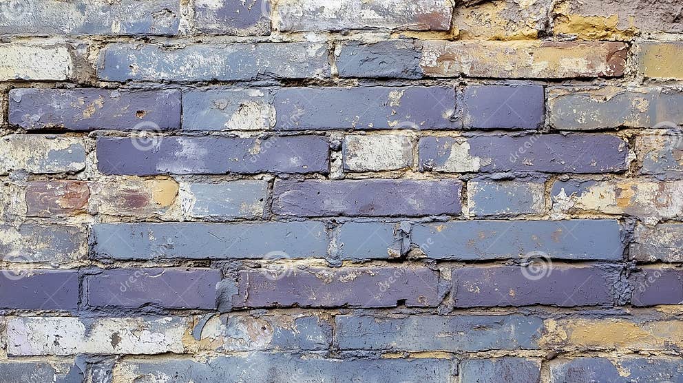Rustic Painted Brick Wall Texture in Soft Blue and Heather Hues for ...