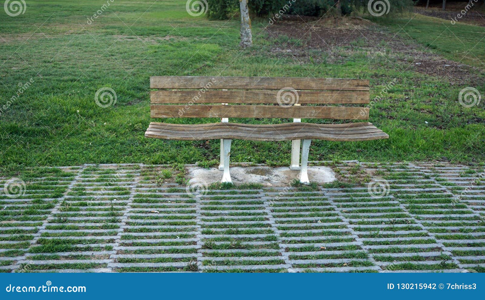 Rustic Park Bench in a Park in Lisbon Stock Photo - Image of tourism ...