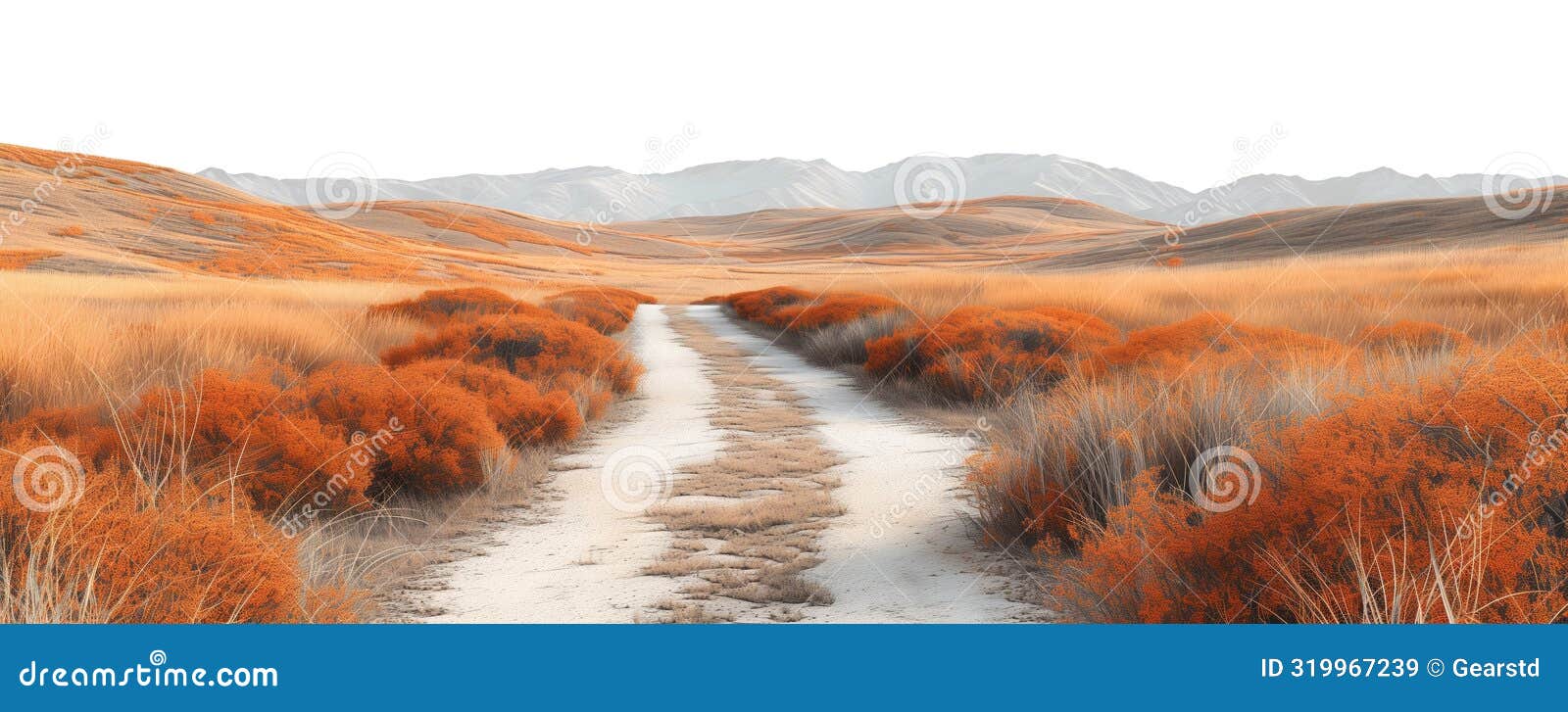 Rustic Path through Orange Grasses Stock Image - Image of hiking ...
