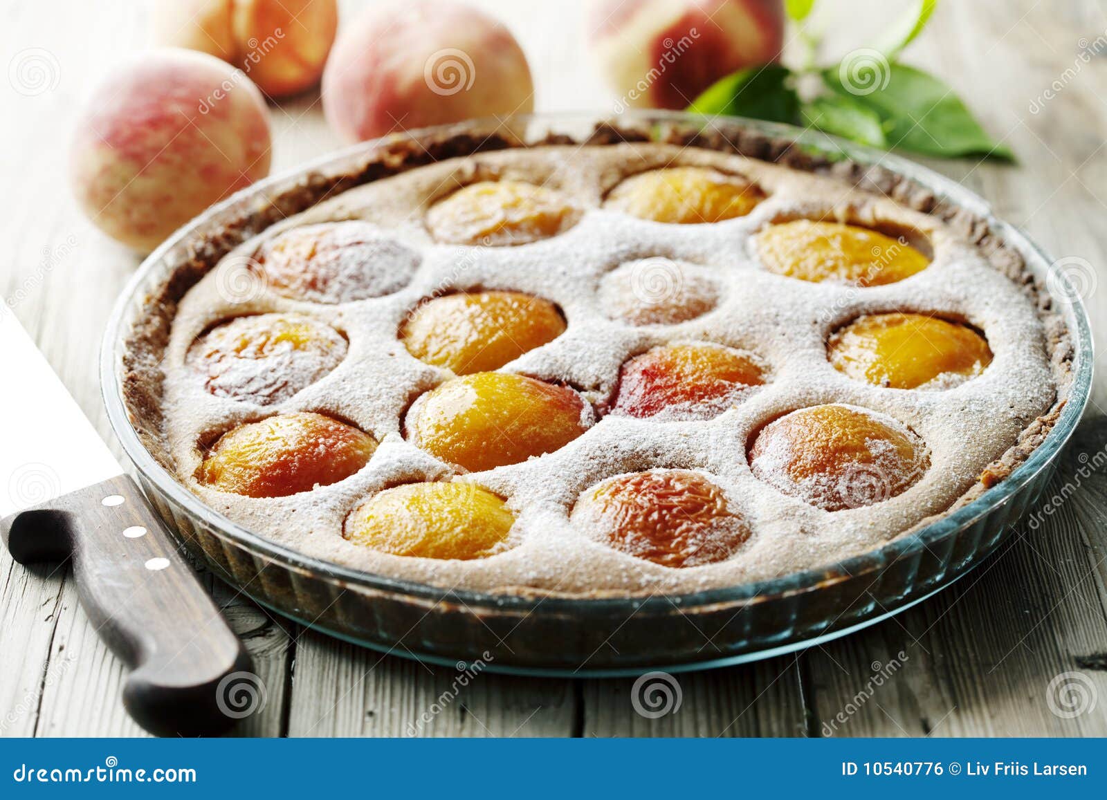 Rustic peach tart stock photo. Image of baked, food, cake - 10540776