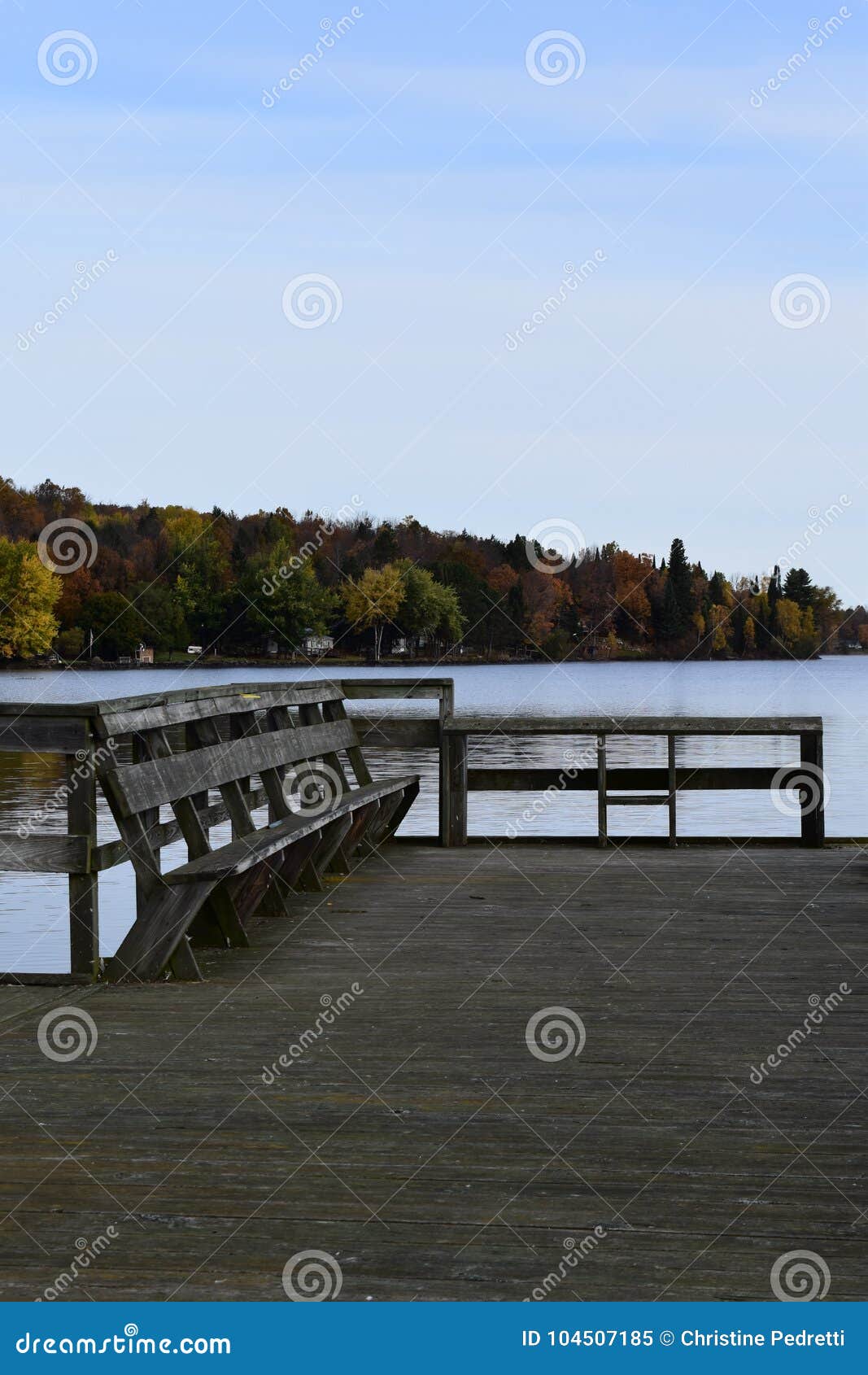 Weathered Dock in a Lake on a Fall Day Stock Image - Image of fall ...