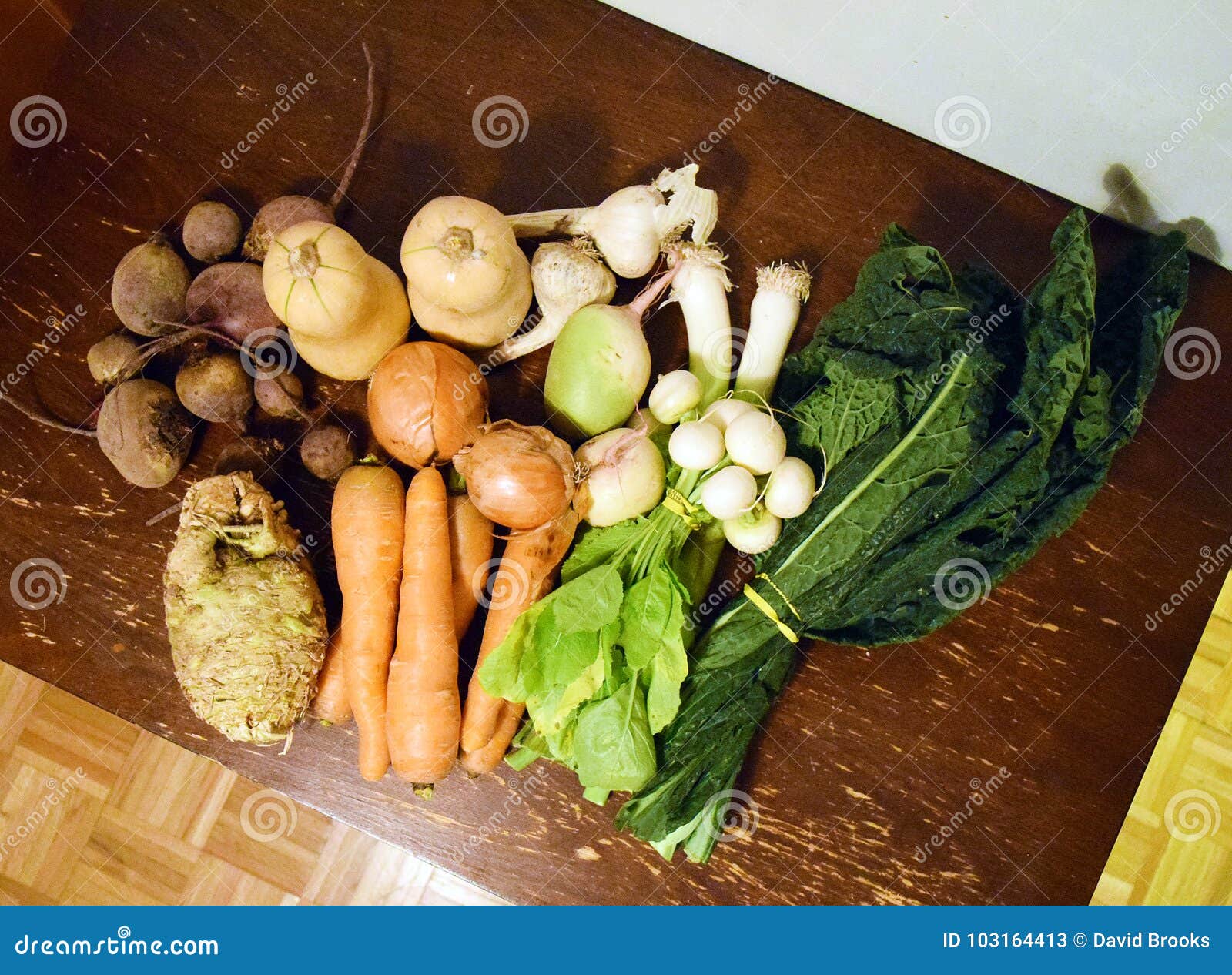 Rustic Pile of Fresh Vegetables on Table Stock Image - Image of carrot ...